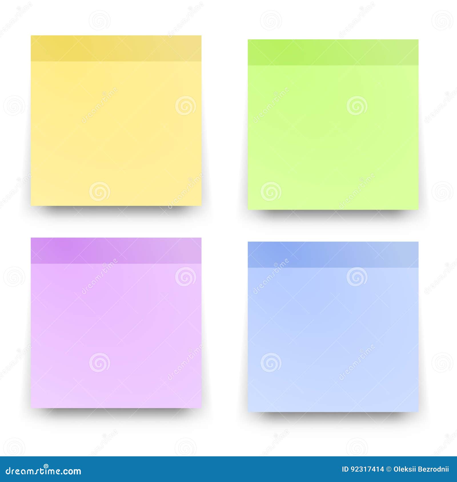 Sticky Reminder Notes Realistic Colored Papers Stock Vector ...