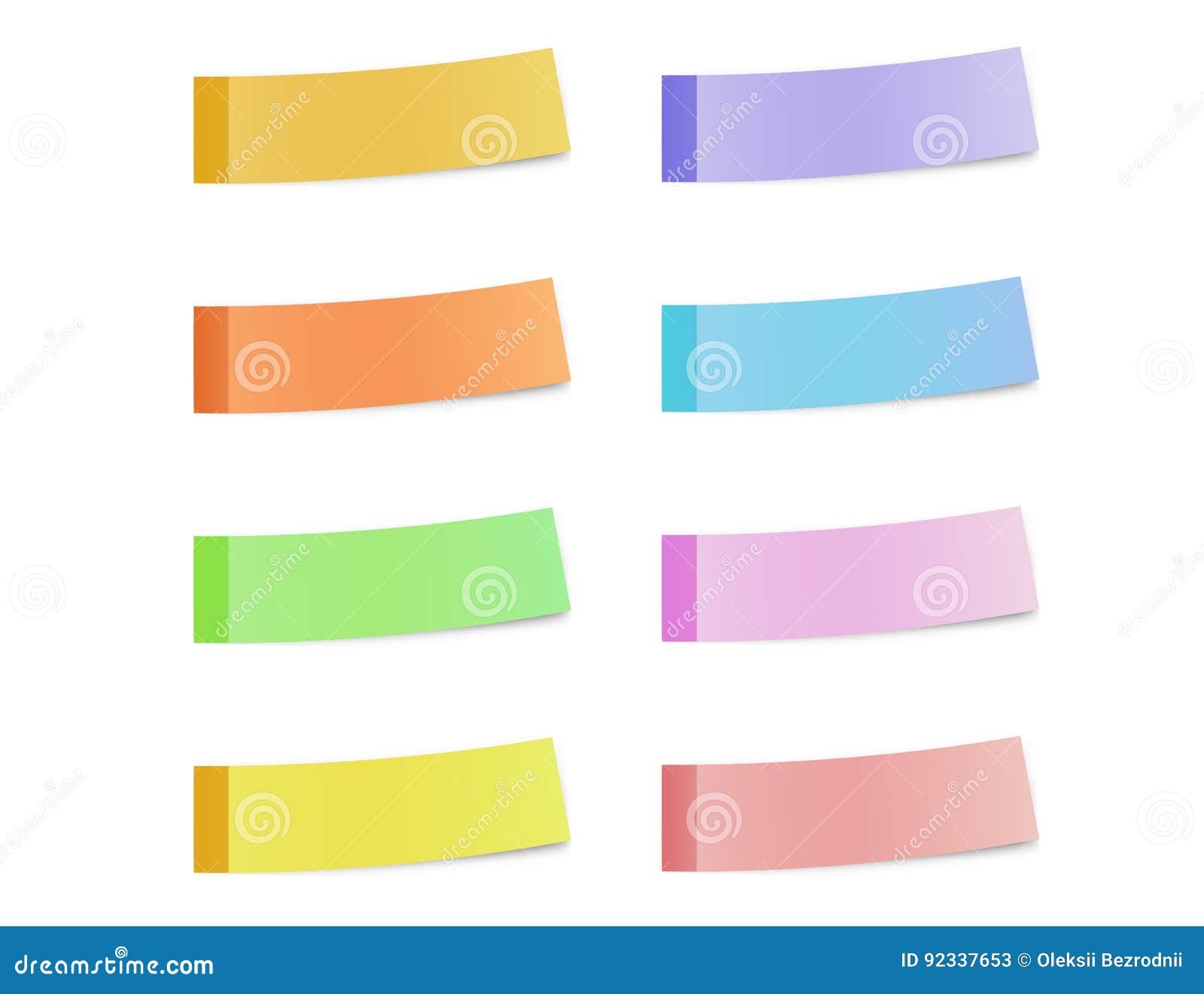 Sticky Reminder Notes Realistic Colored Papers Stock Vector ...