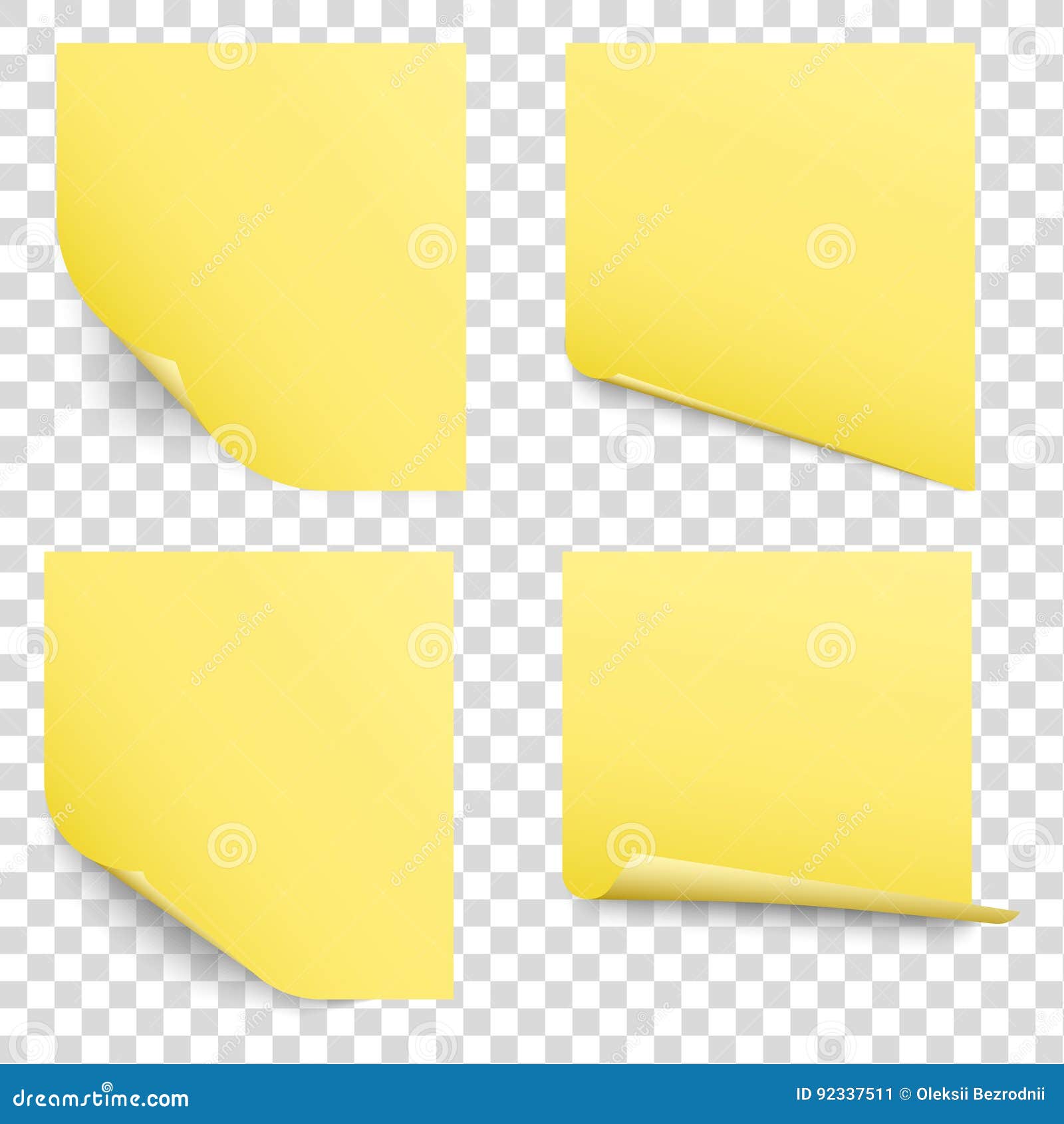 Sticky Reminder Notes Vector Set Stock Vector - Illustration of element ...