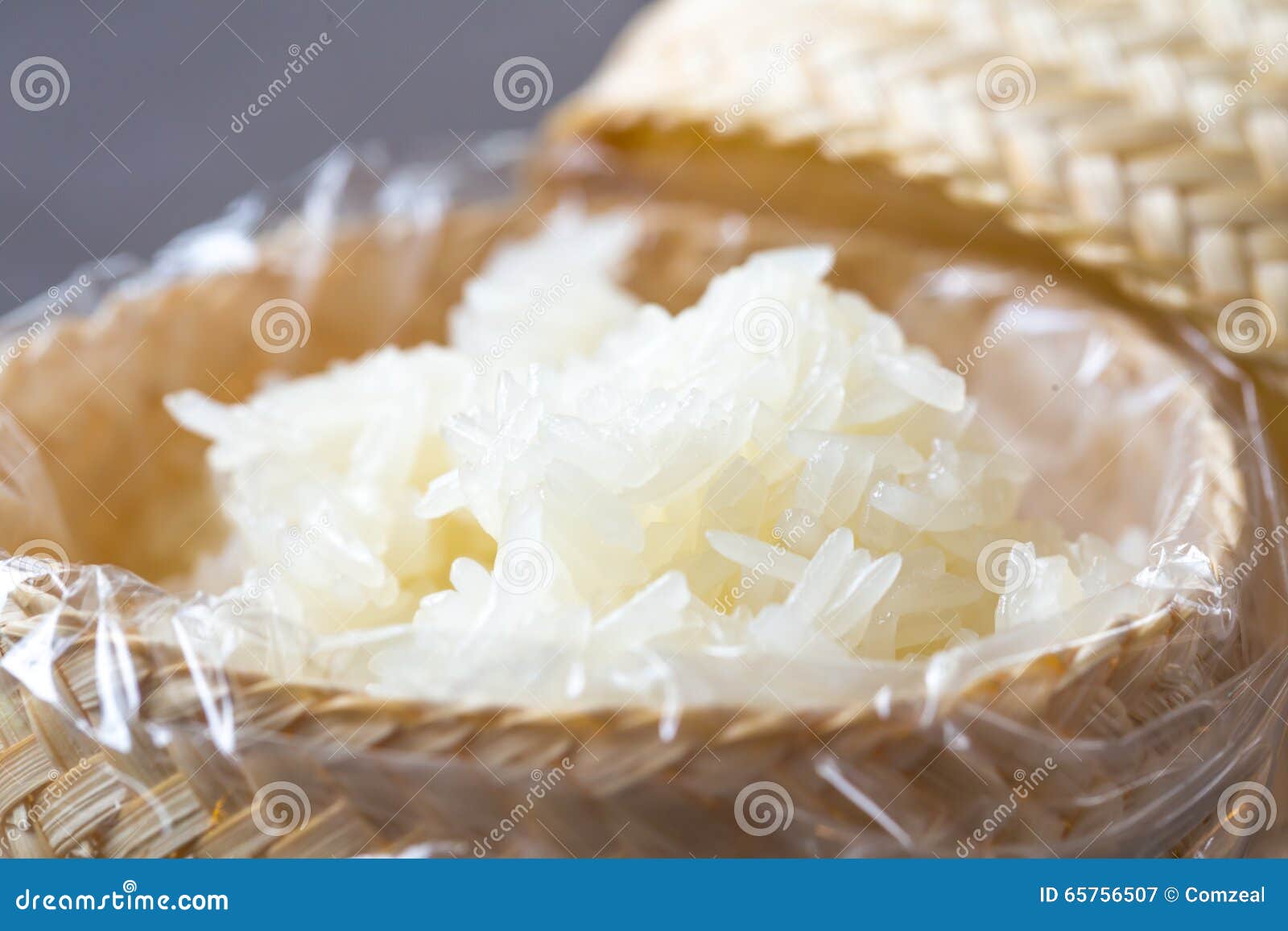 Sticky Rice in Bamboo Container Stock Image - Image of bamboo, wooden ...