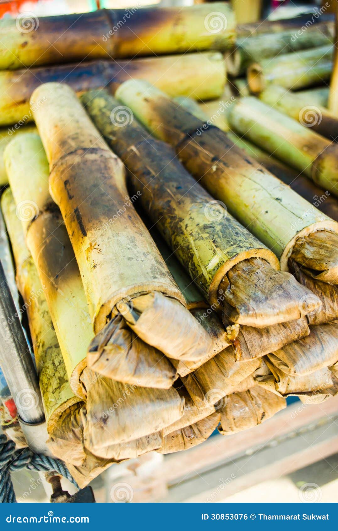 Sticky rice in bamboo stock photo. Image of rice, color - 30853076