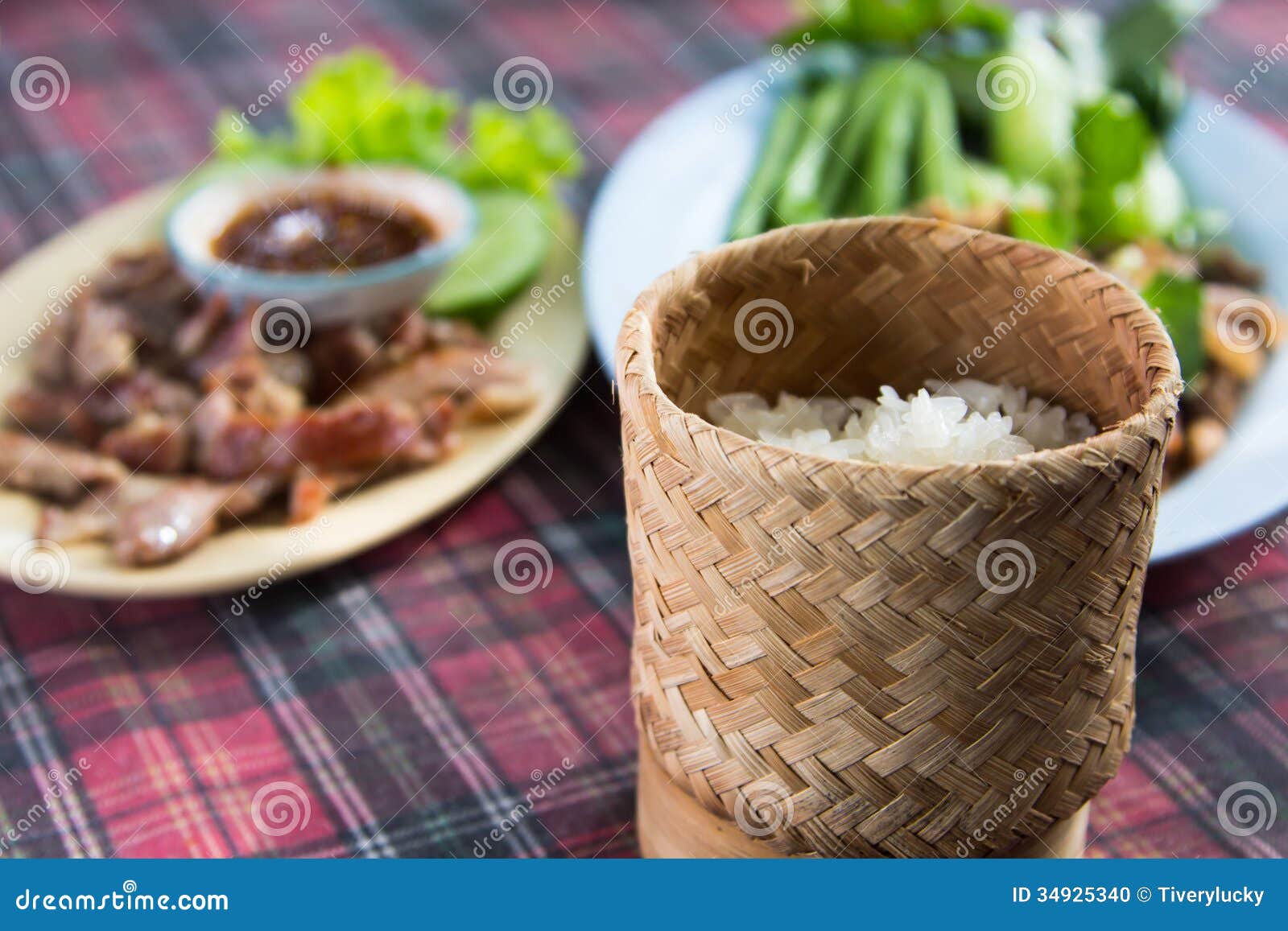 Sticky rice box stock photo. Image of eating, natural - 34925340
