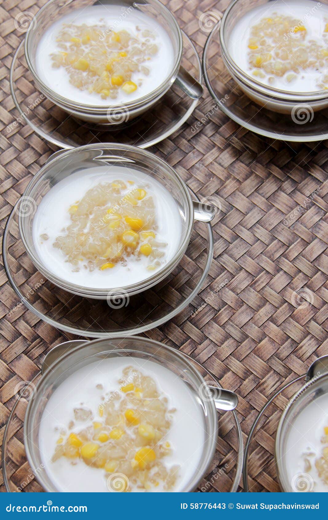 Sticky Rice with Coconut Milk and Corn Stock Image - Image of boiled ...