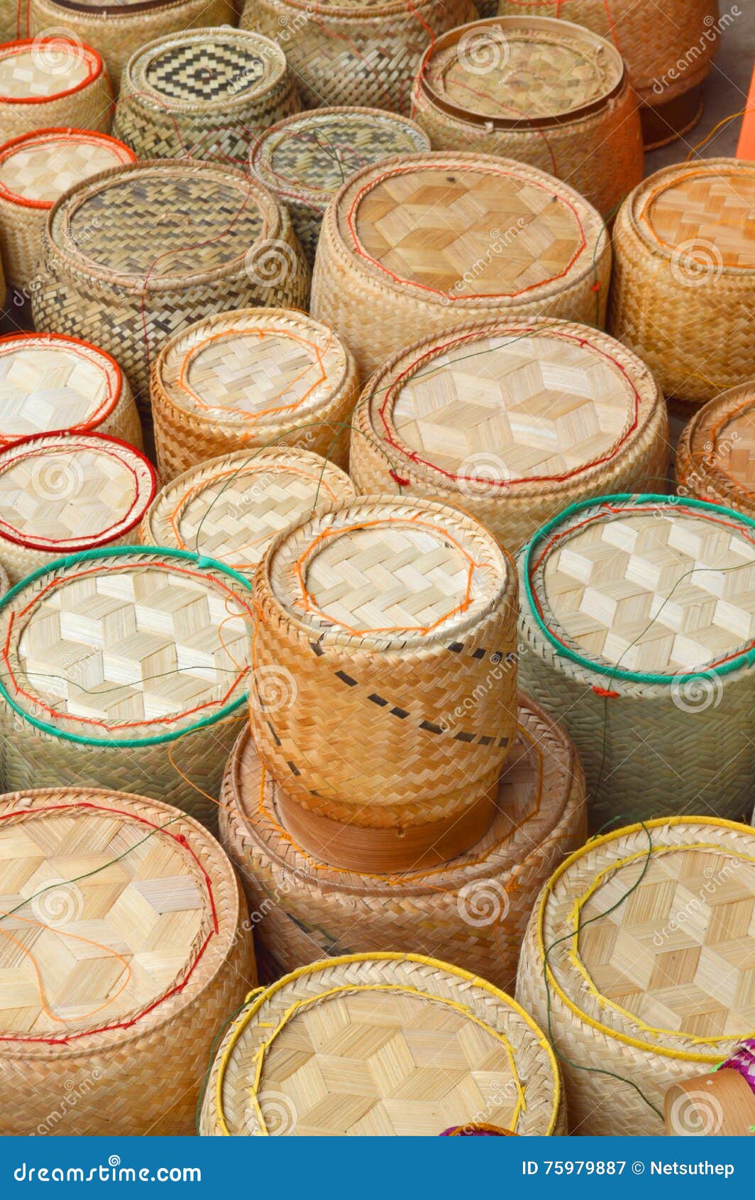 Sticky rice container stock image. Image of hang, sticky - 75979887