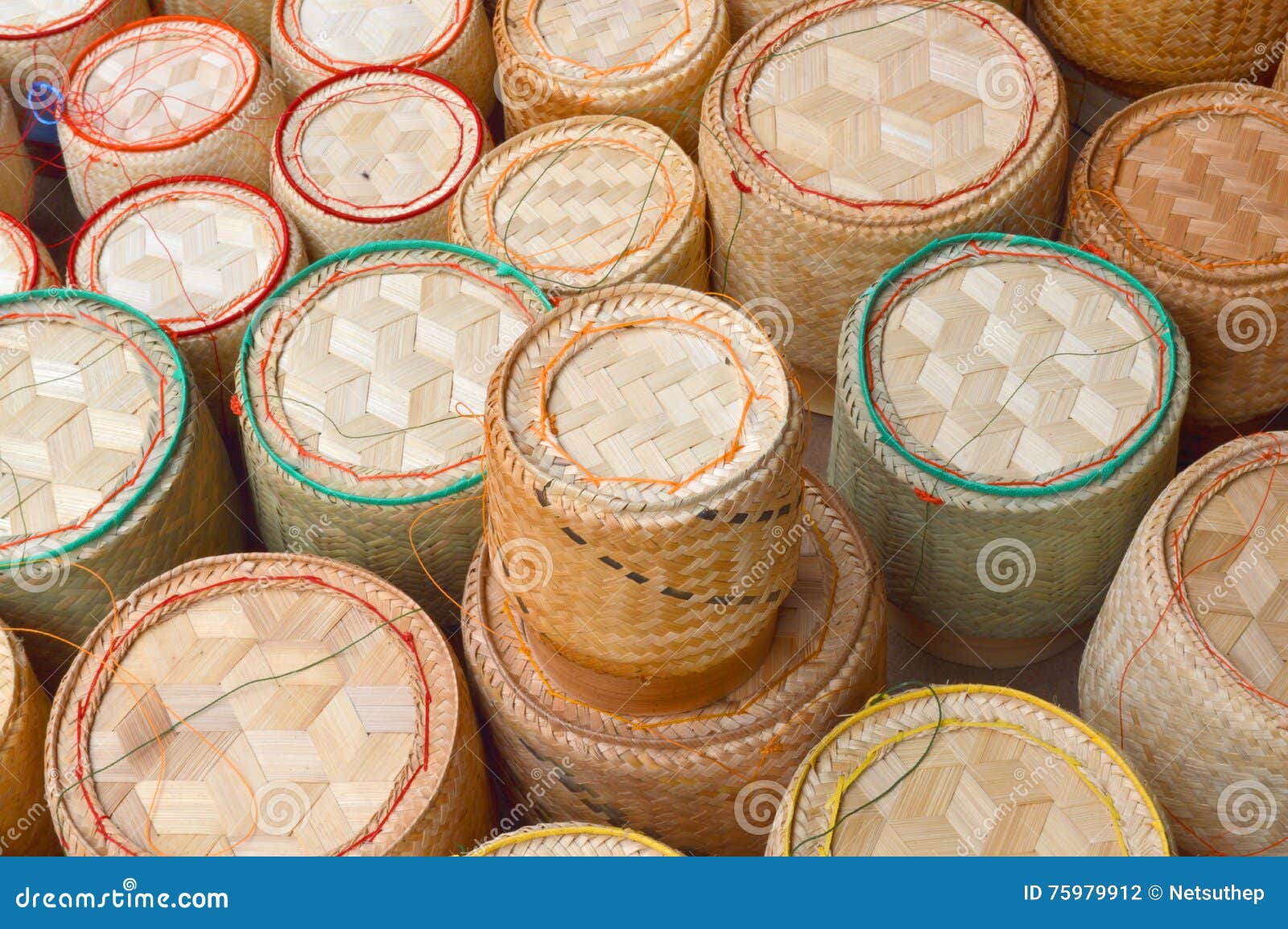 Sticky rice container stock photo. Image of traditional - 75979912