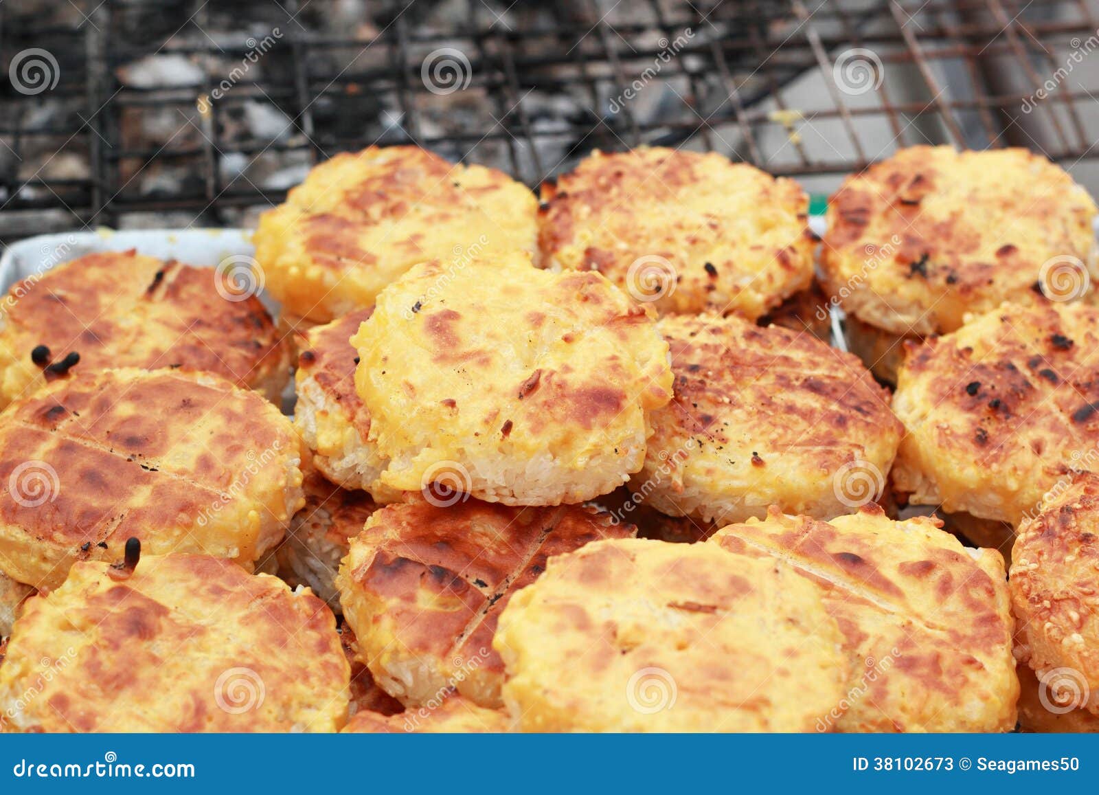Sticky Rice Grilled Asia Food Stock Image - Image of closeup, healthy ...