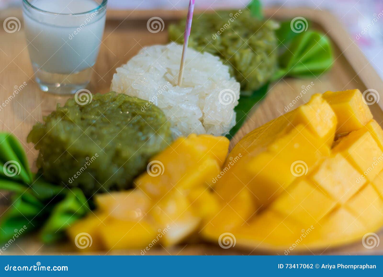 Sticky rice mango stock photo. Image of rice, fruit, asian - 73417062
