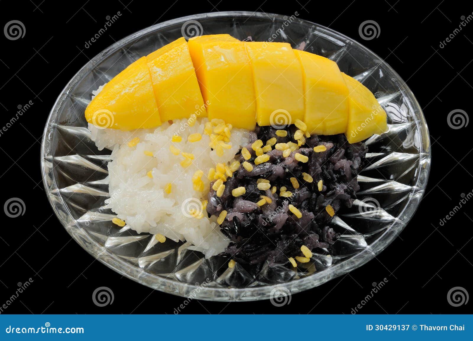 Sticky Rice Mango Thai Dessert Stock Image - Image of organic, bean ...