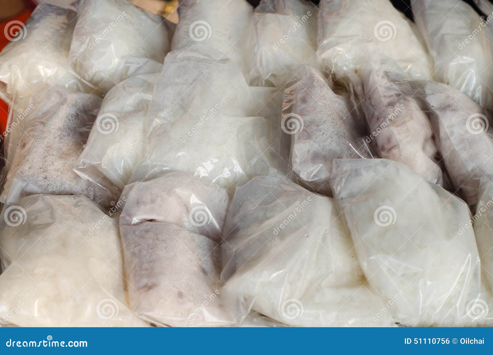 Sticky Rice Pack in Plastic Wrap Stock Photo - Image of cuisine ...