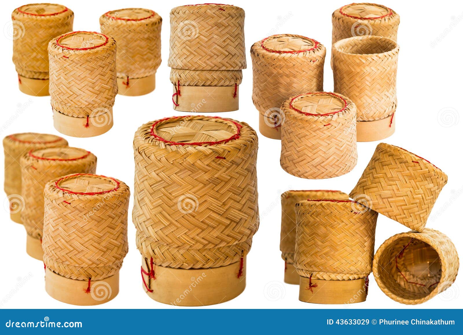 Sticky rice pots isolated stock image. Image of design - 43633029