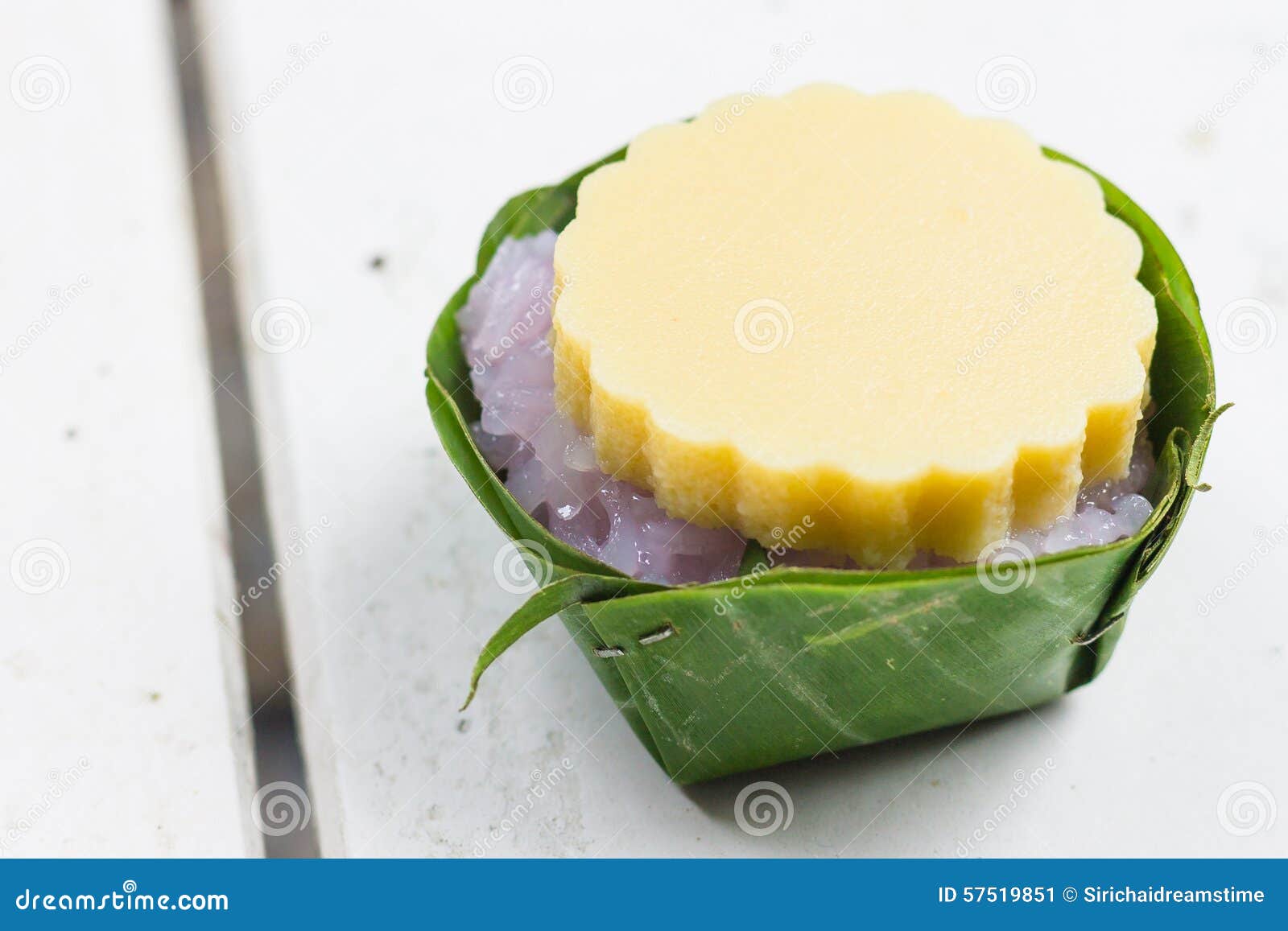 Sticky Rice with Sweet Custard Stock Image - Image of brown, dessert ...