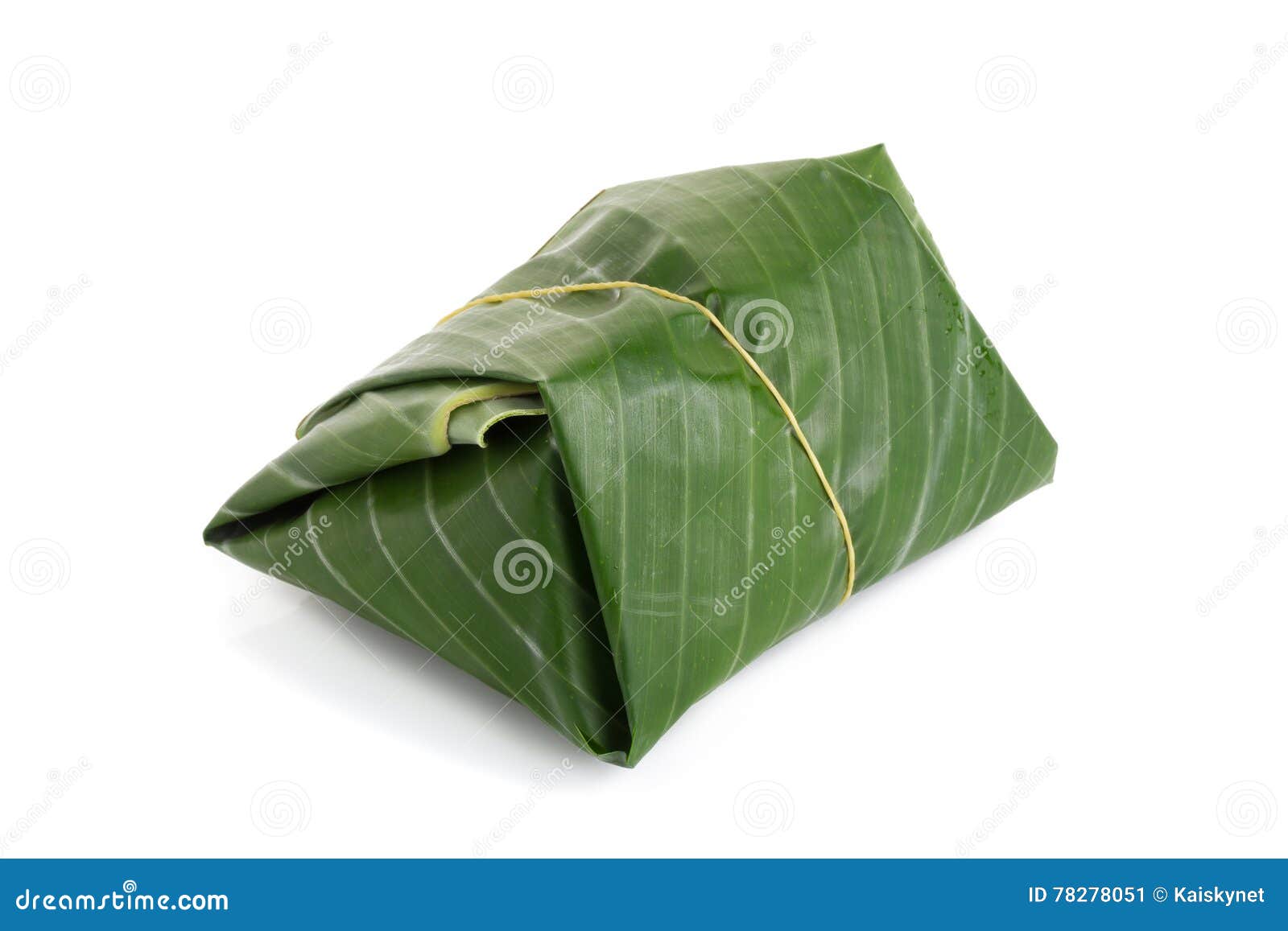 Sticky Rice Wrapped in Banana Leaf. Stock Image - Image of dessert ...