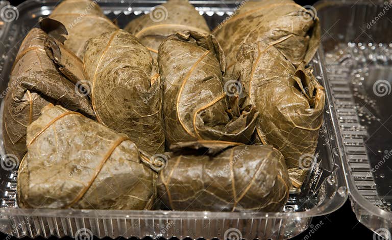Sticky Rice Wrapped with Leaves Stock Image - Image of plastic, leaf ...