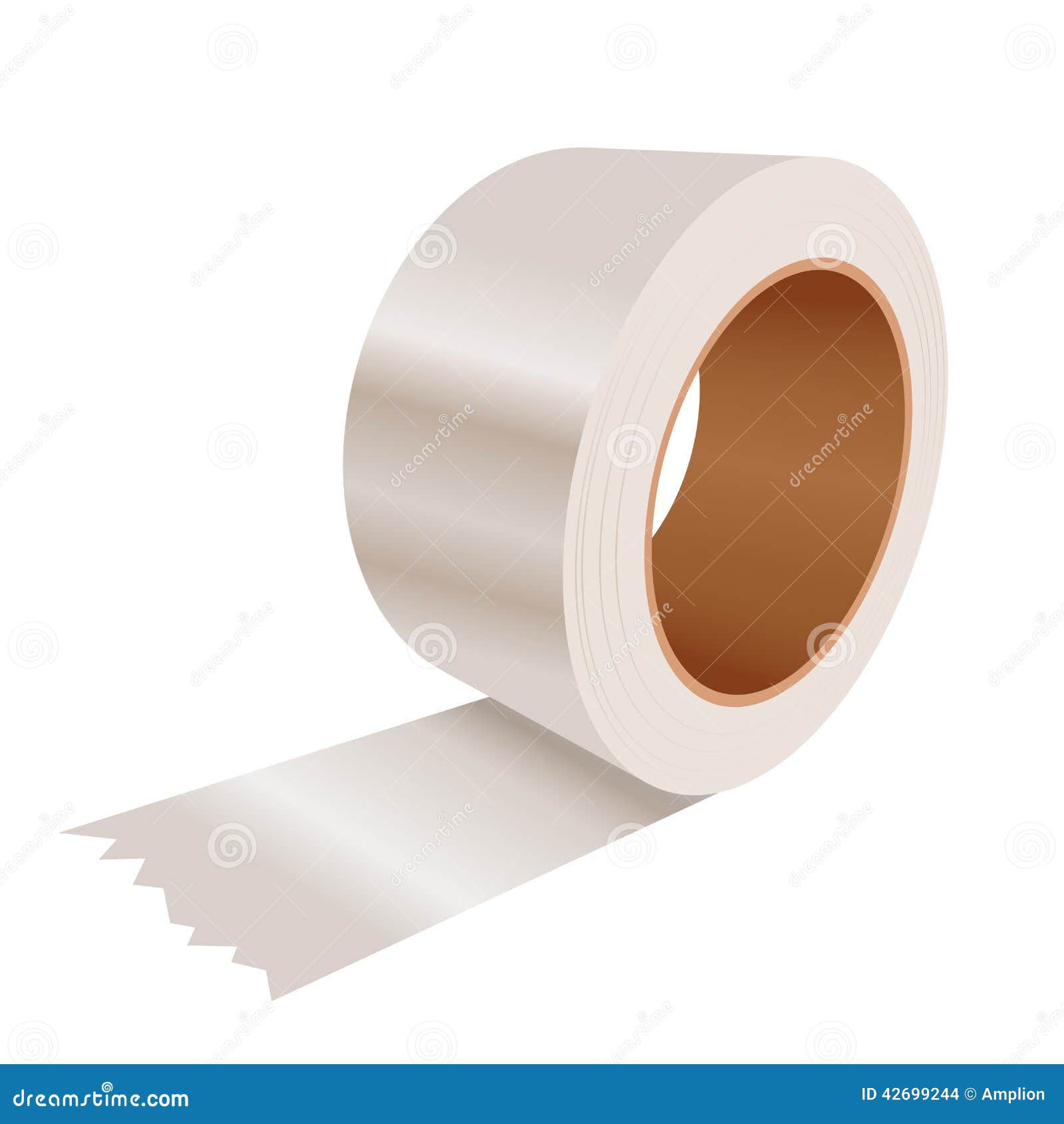 Sticky Tape. Adhesive Damages Paper Tape With Torn Edges Creases And ...
