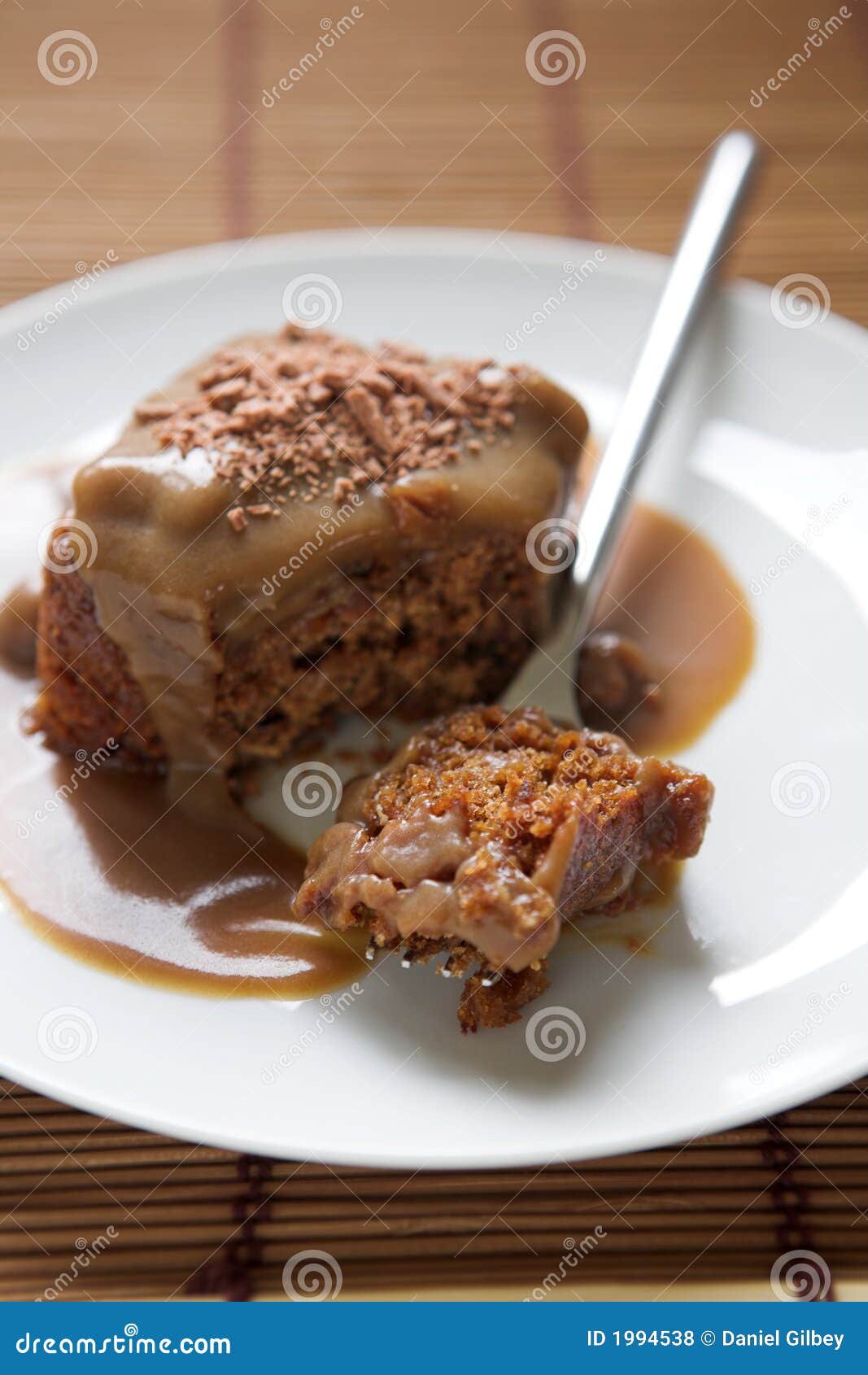 Hot Toffee Pudding With Caramel Ice-cream Stock Image | CartoonDealer ...