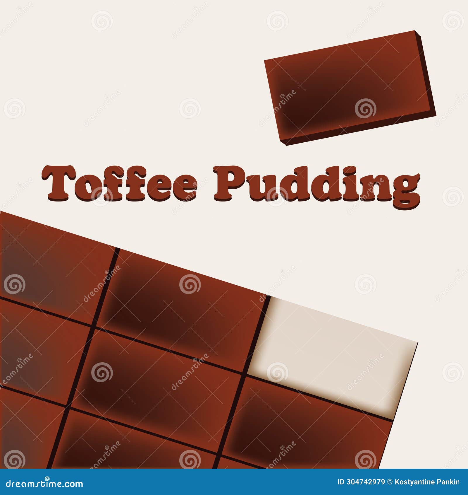 Sticky Toffee Pudding Poster Stock Illustration - Illustration of ...