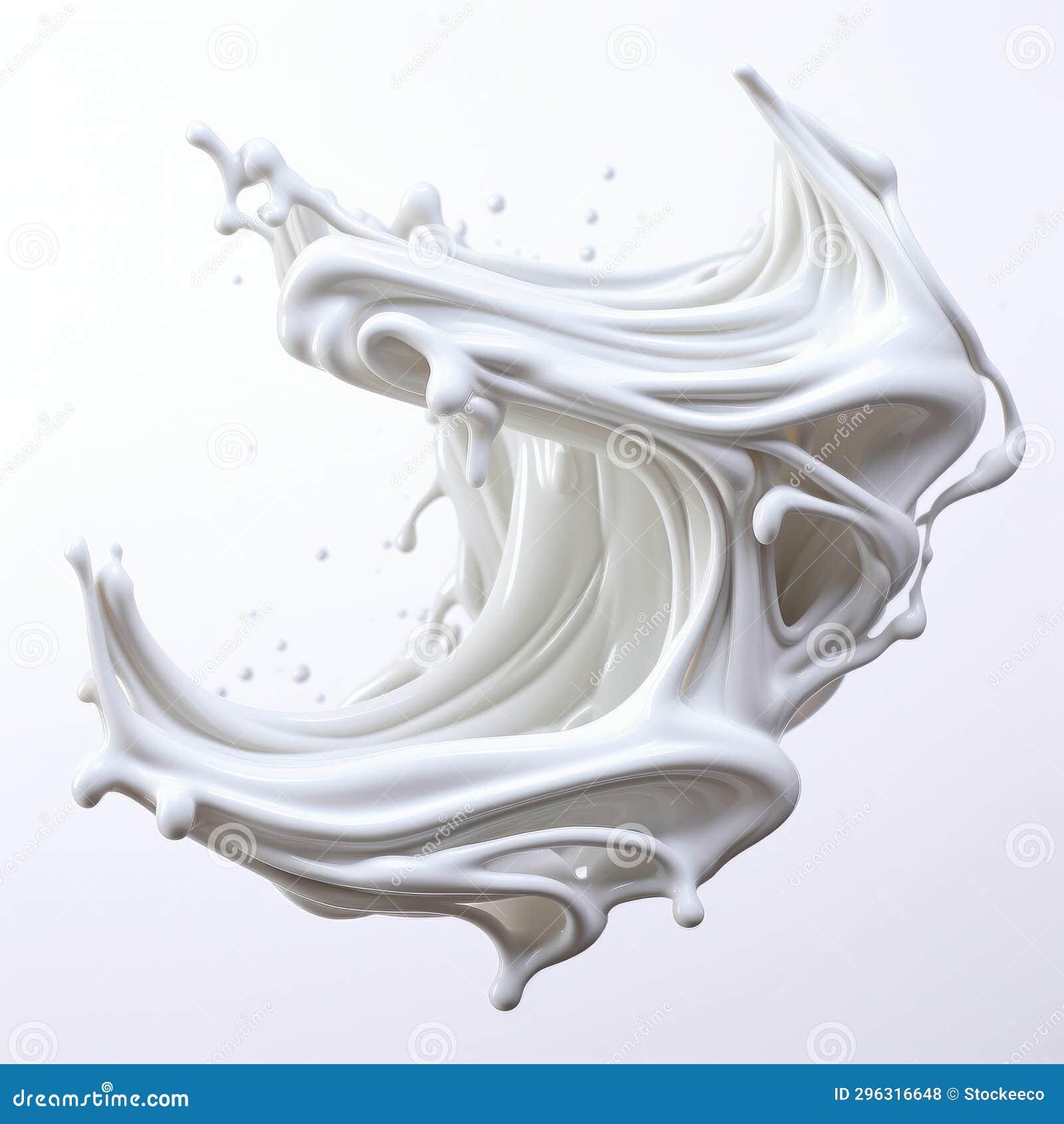 Sticky White Splash Of Milk In Cinema4d Innovative Photo Realistic Techniques Stock