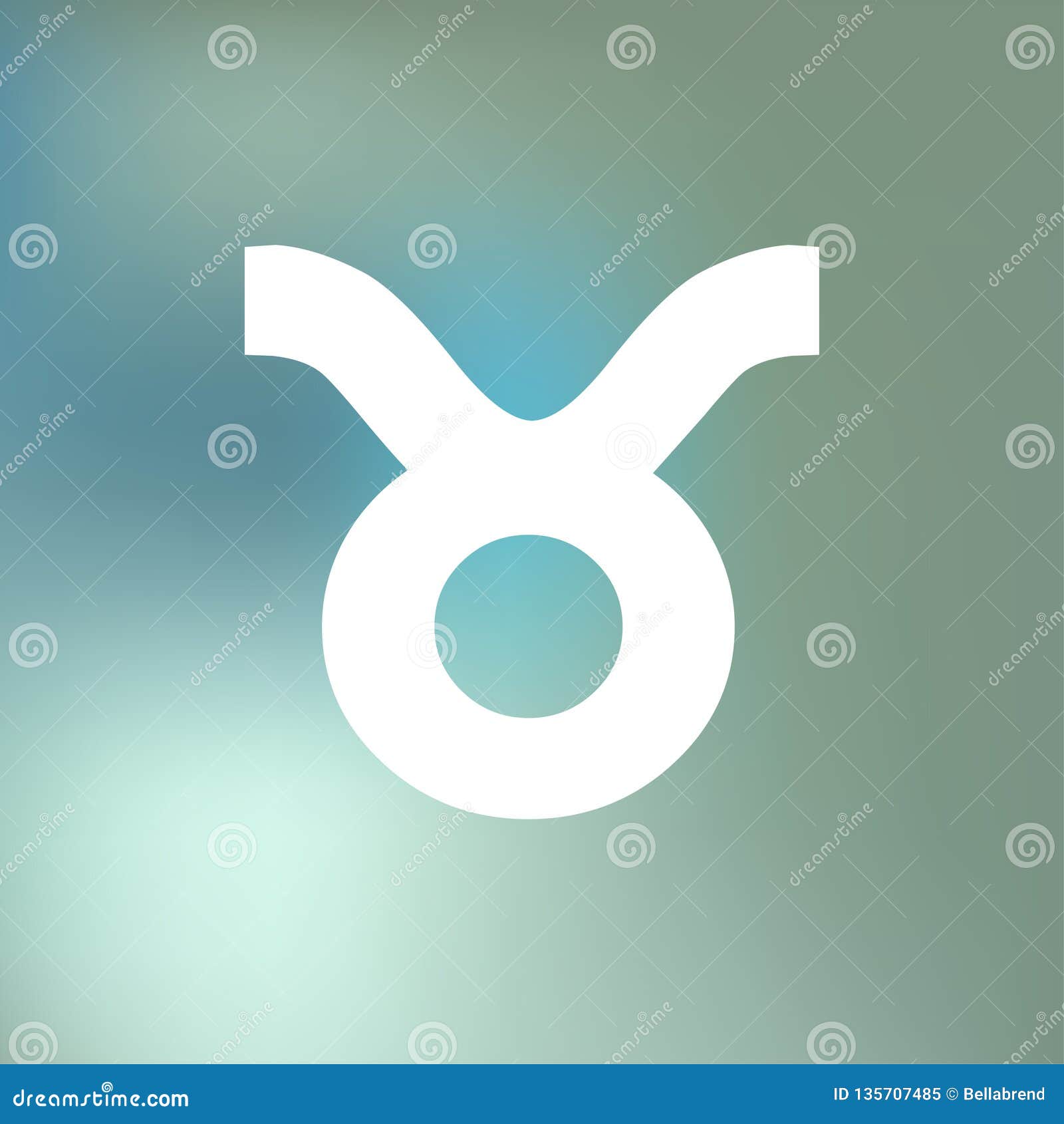 Taurus HOROSCOPE SIGNS of the ZODIAC 21 April - 20 May, on a Blue Bokeh ...