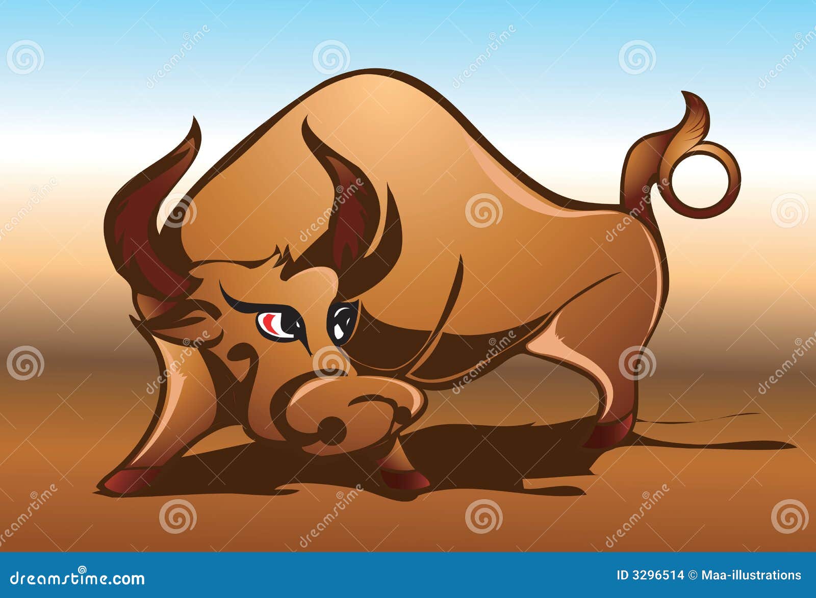 Stier vector illustratie. Illustration of woede, besparingen - 3296514