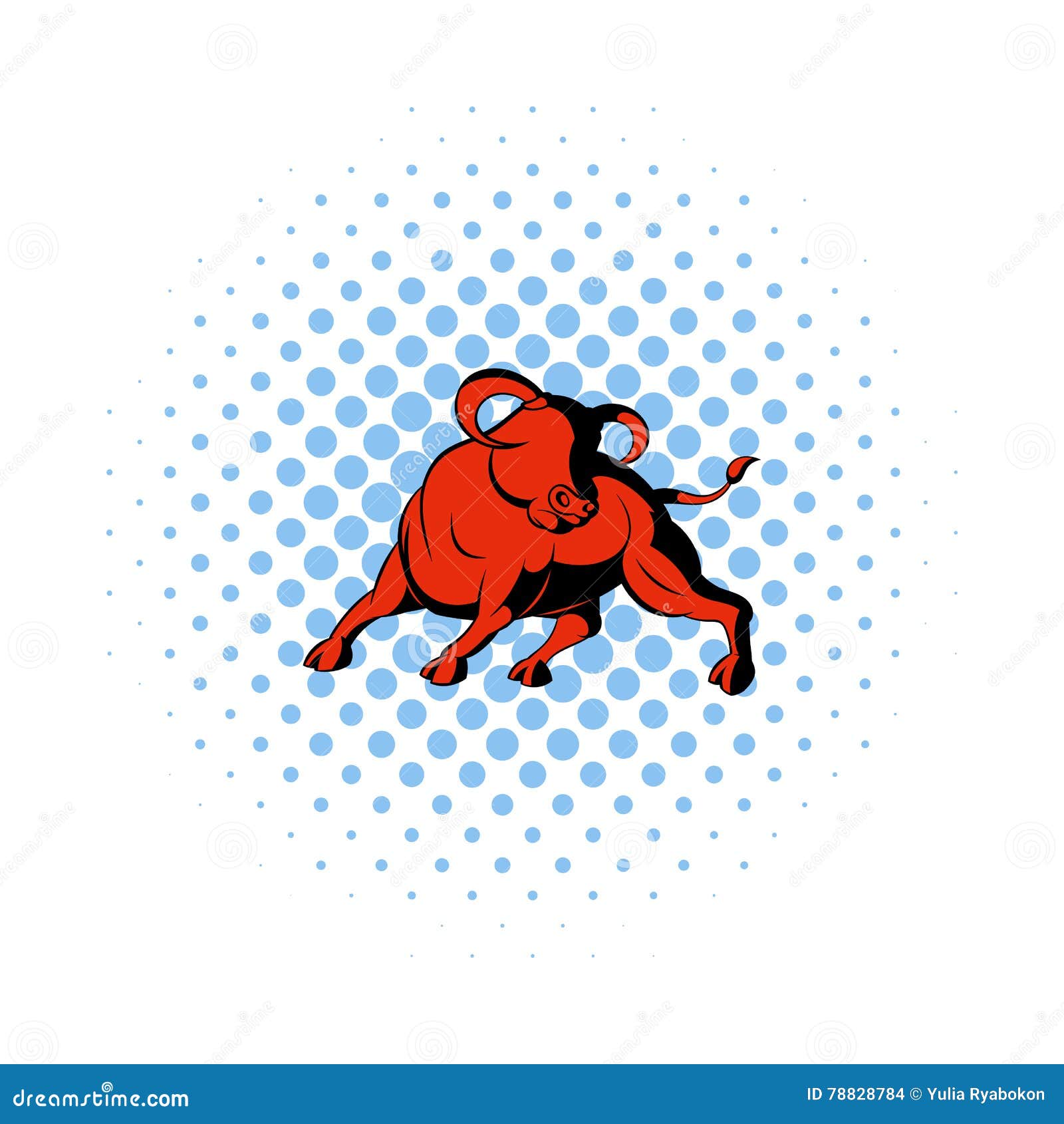 Stier-Ikone in Der Comicsart Vektor Abbildung - Illustration von form ...