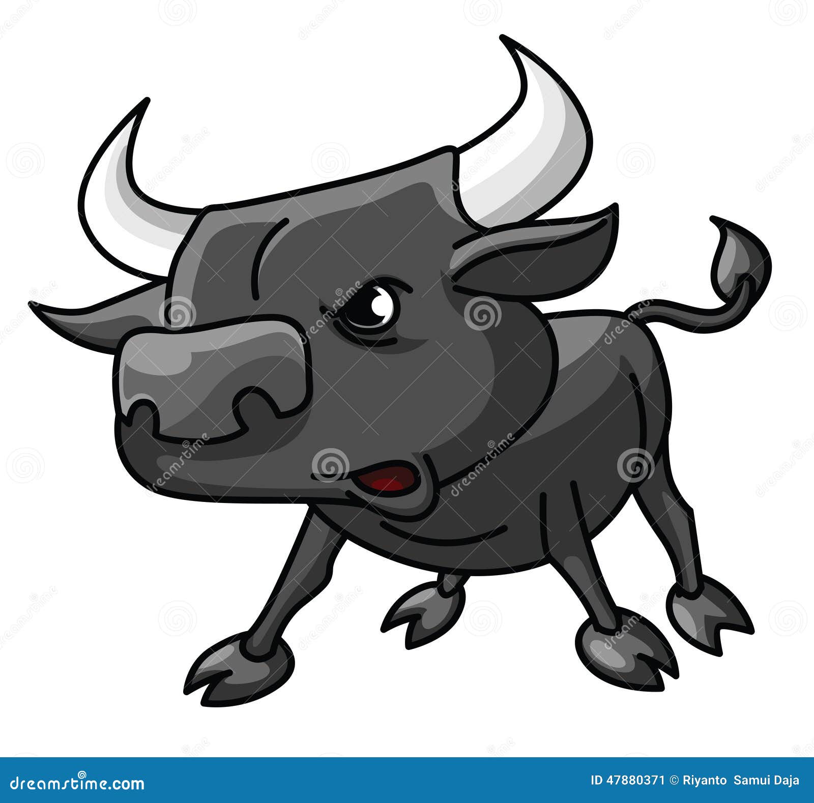 Stier-Karikatur vektor abbildung. Illustration von verärgert - 47880371