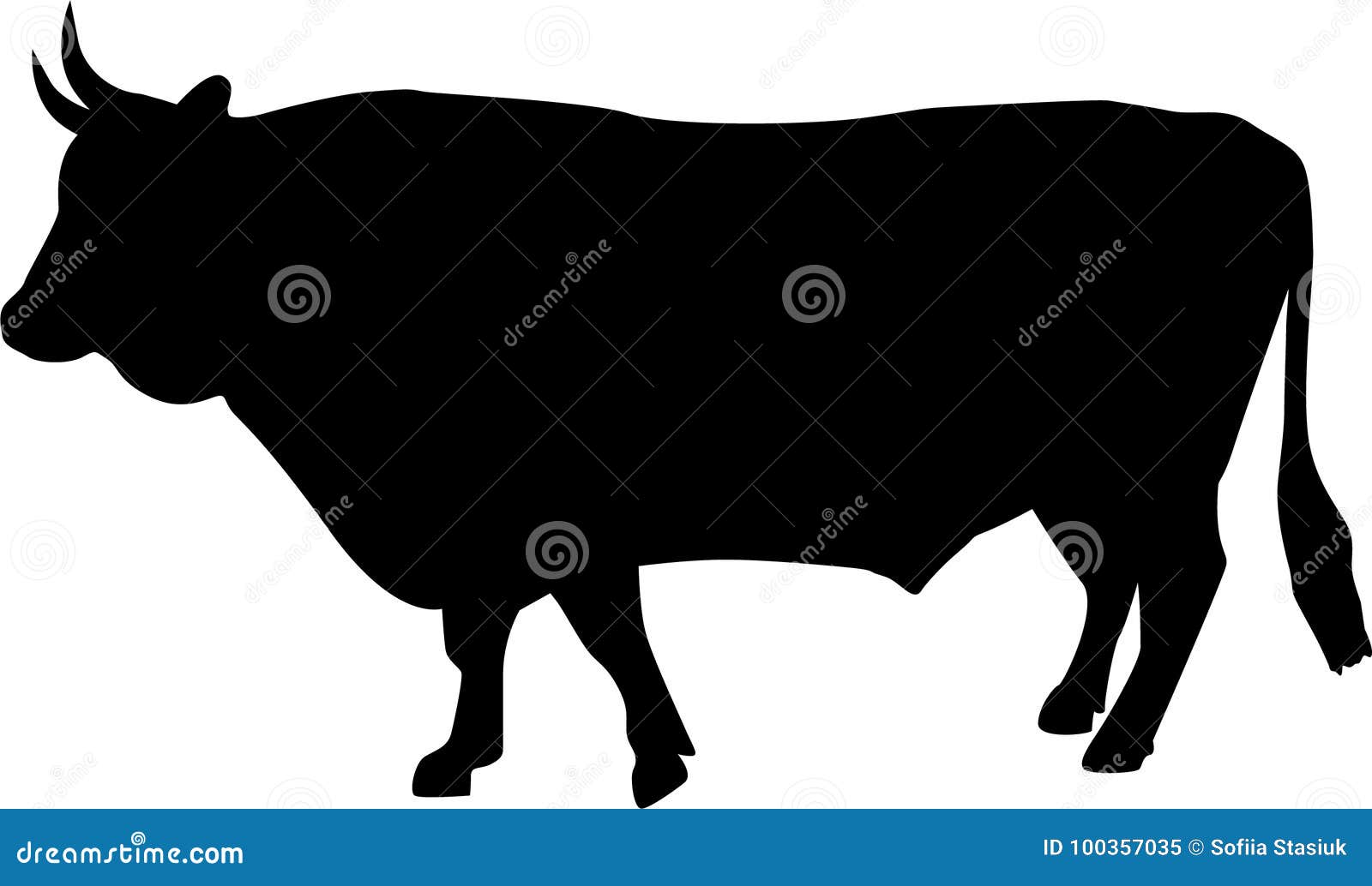 Stier lokalisierte Vektor vektor abbildung. Illustration von inländisch ...