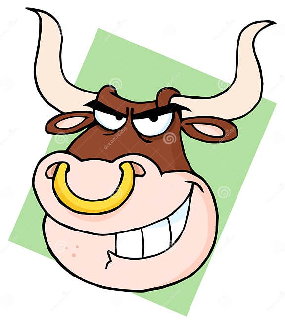 Stier met neusring vector illustratie. Illustration of dier - 19765585