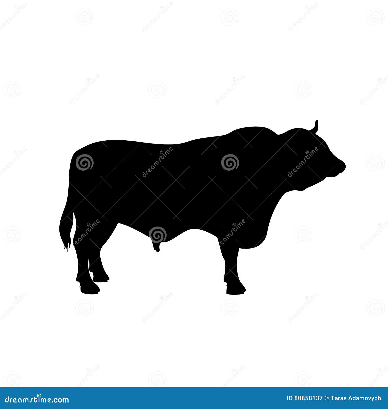 Stier-Vektorillustrationsschwarzschattenbild Vektor Abbildung ...