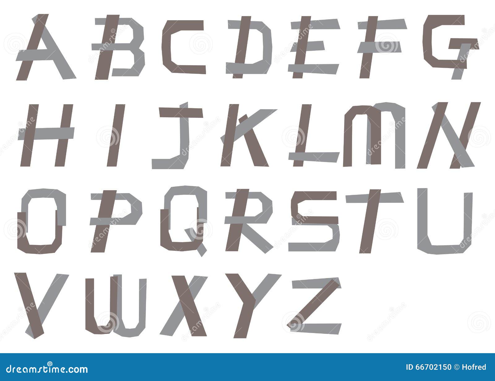 Font Strips. Vector Of Stripy Bold Font And Alphabet. Shift Effect Type ...