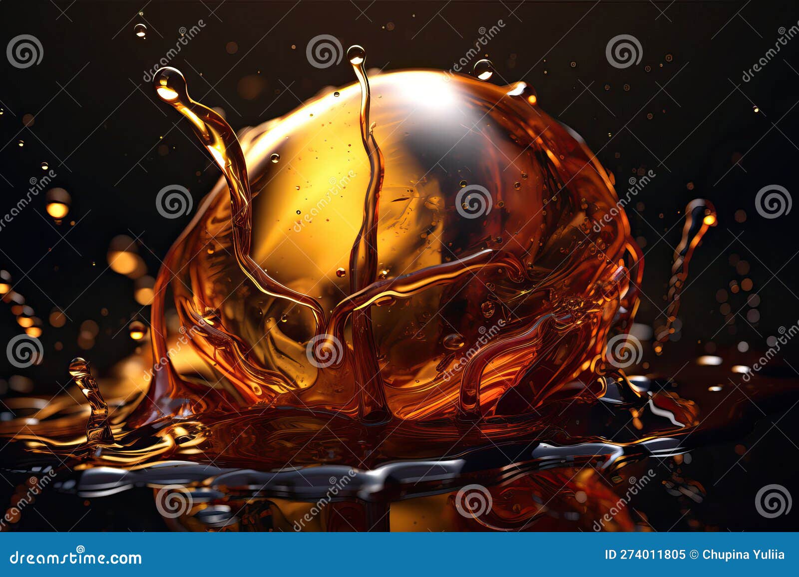 Stiff, Liquid, Molten Objects. AI Generated Stock Illustration ...