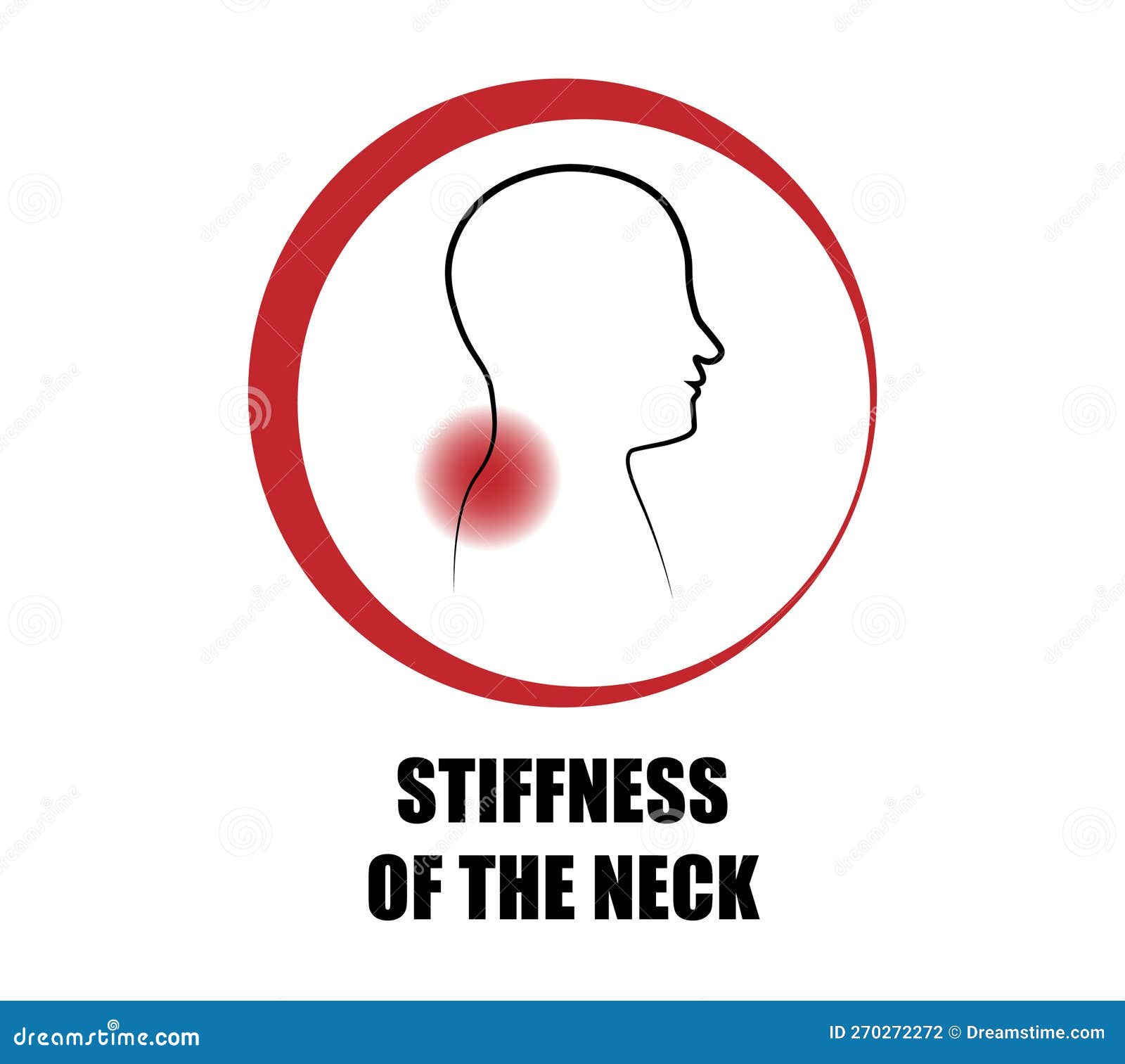 Stiffness of the Neck, Symptom Symbol in Red Circle Stock Vector ...