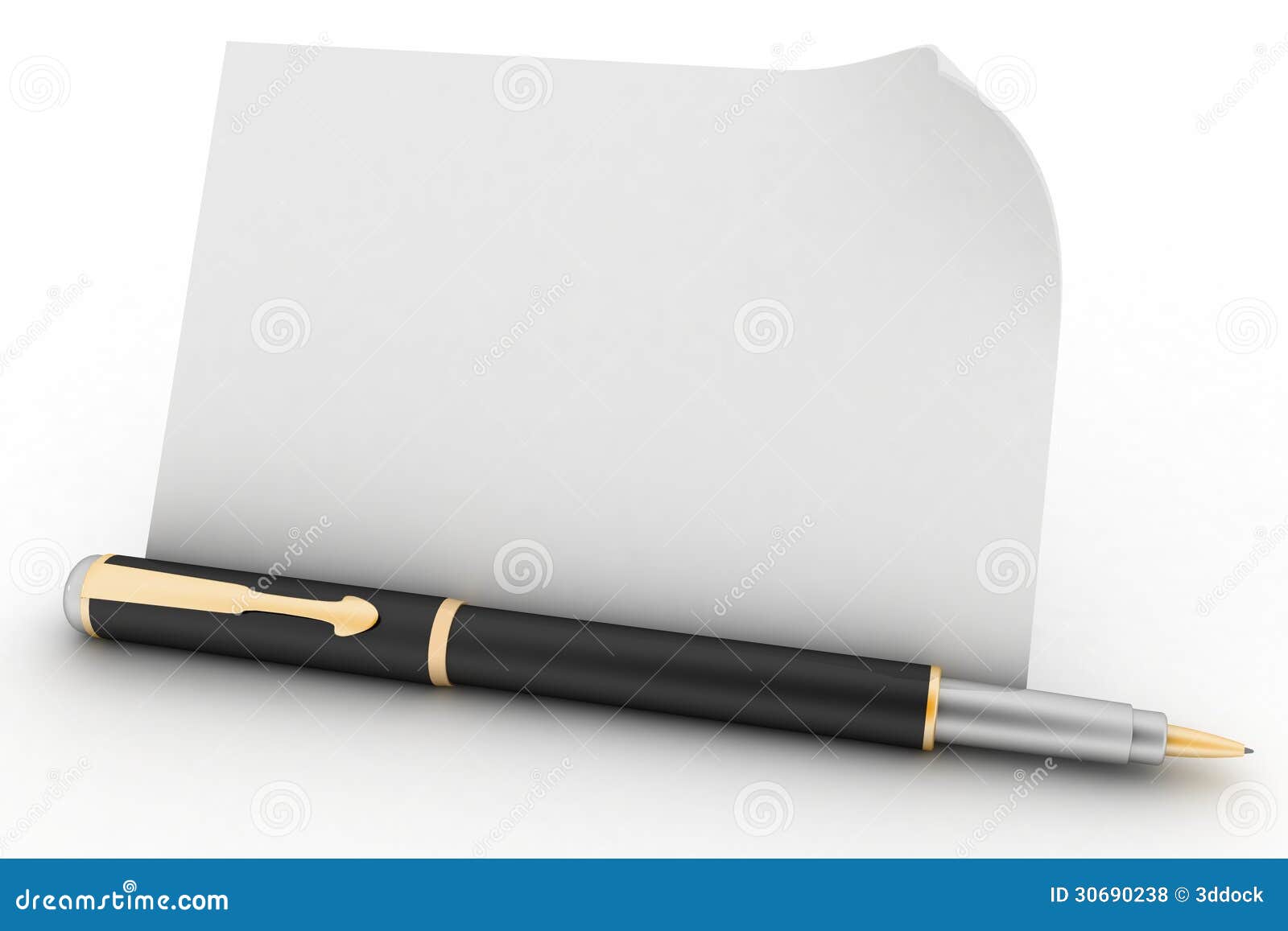 Stift Mit Einem Blatt Papier Stock Illustrationen, Vektoren, & Kliparts ...