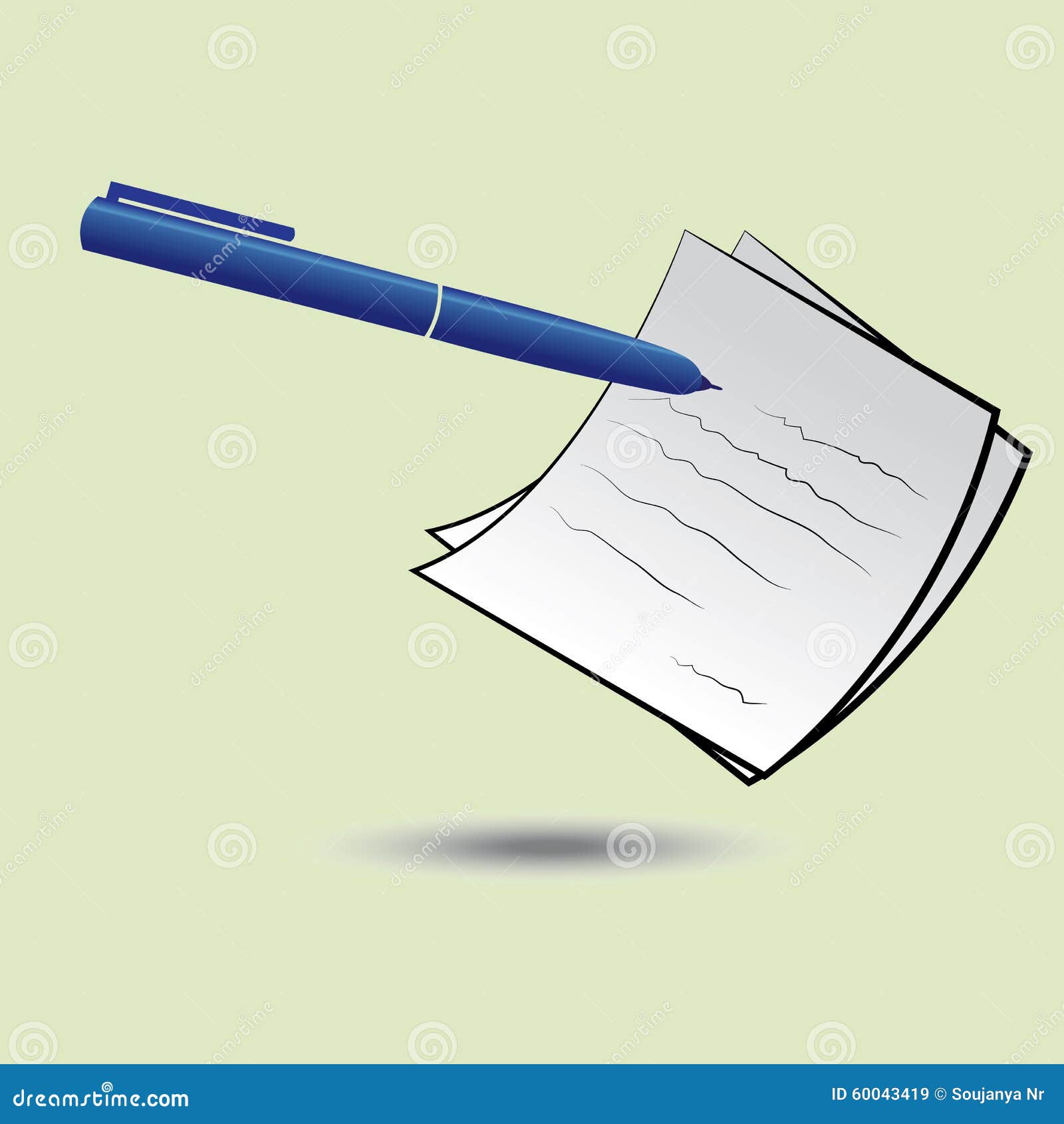 Stift und ein Papier stock abbildung. Illustration von checkliste ...