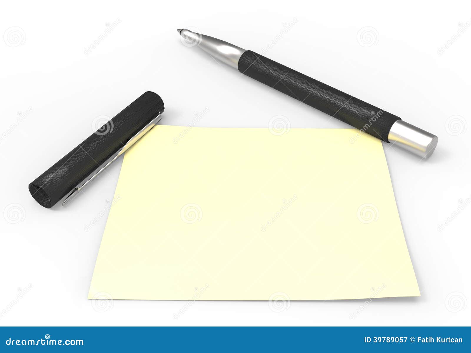 Stift und Post-it stock abbildung. Illustration von getrennt - 39789057
