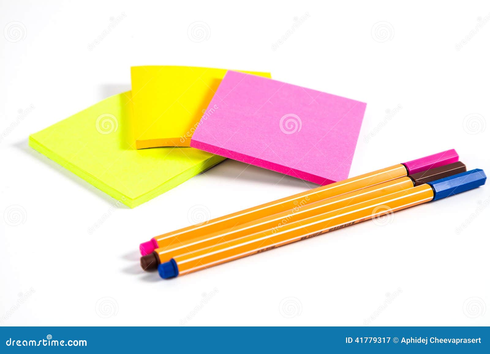 Stift und Post-it stockbild. Bild von pfosten, briefpapier - 41779317