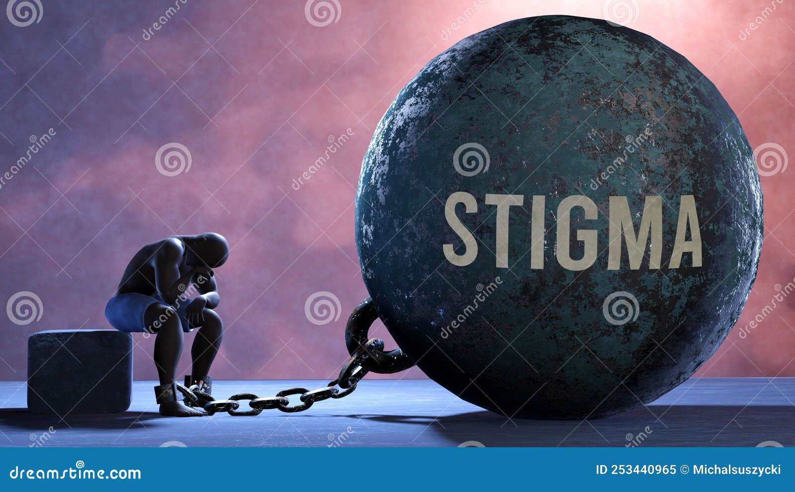 Stigma And Painful Human Condition, Pictured As A Wooden Human Figure ...