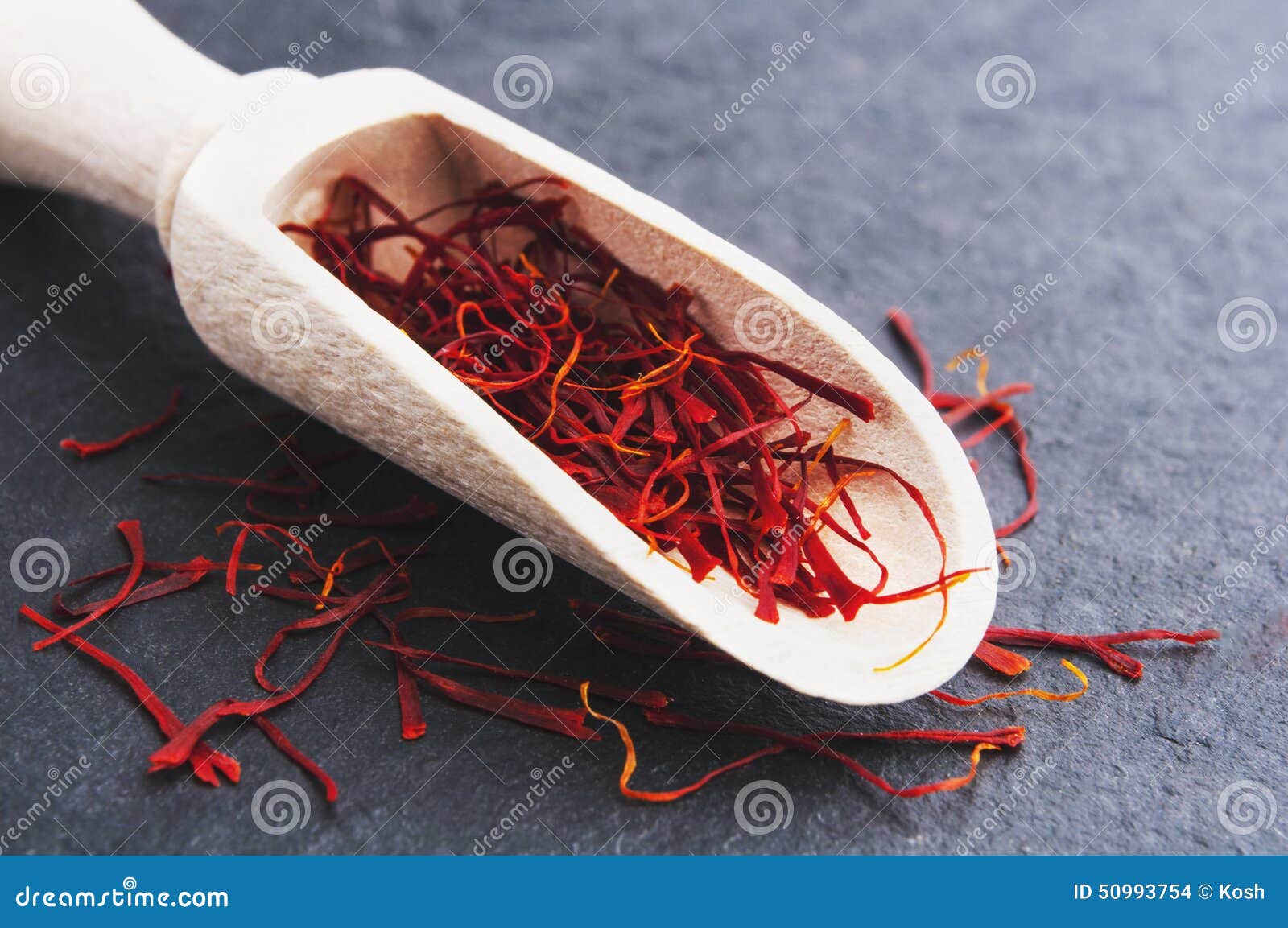 Stigmas of Saffron in Wooden Spoon Stock Photo - Image of herb ...
