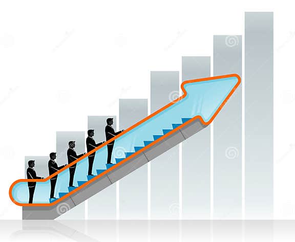 Stijgend Grafiekconcept vector illustratie. Illustration of hierboven ...