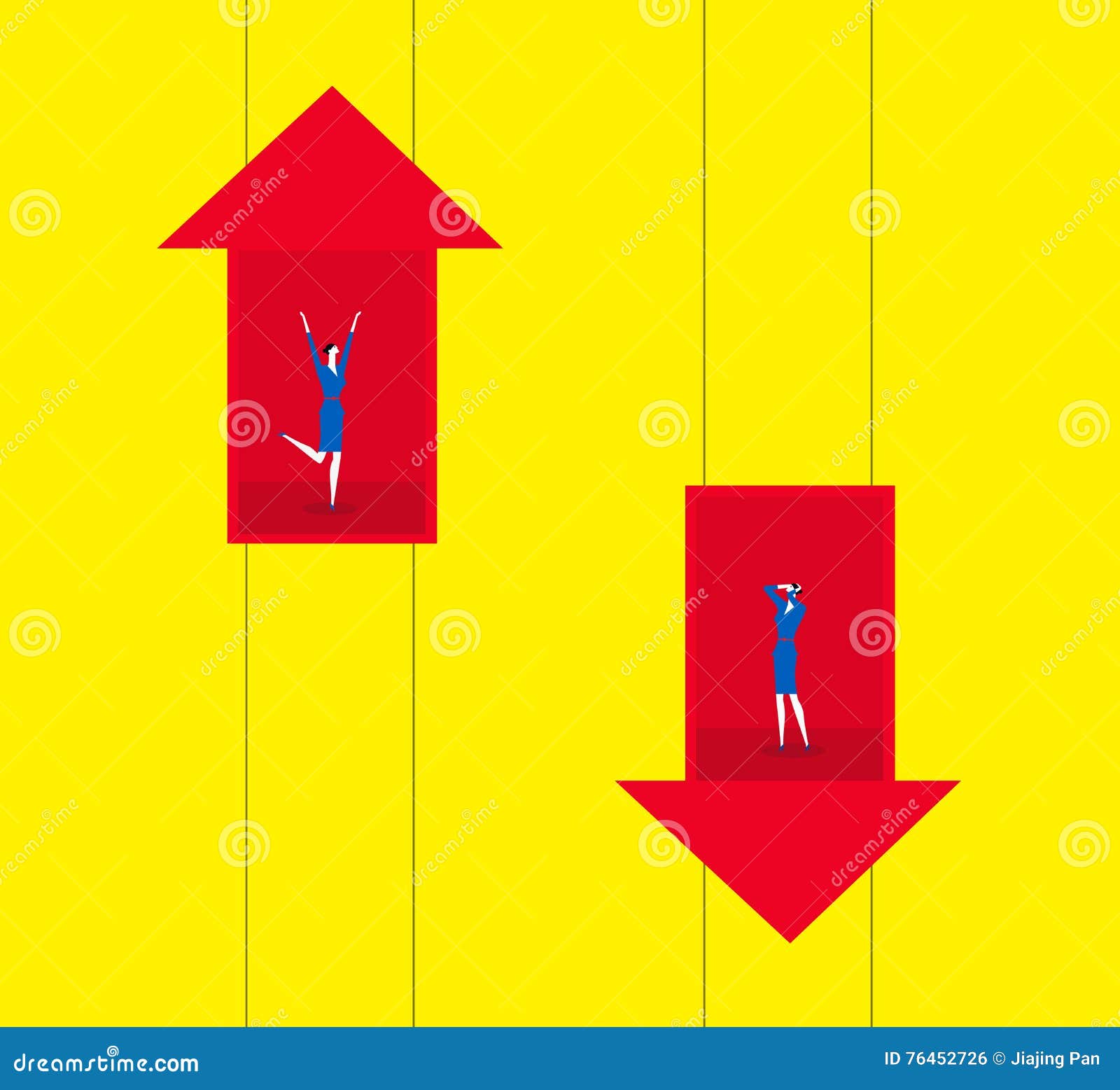 Stijgend, a naar beneden stock illustratie. Illustration of ontbreek ...