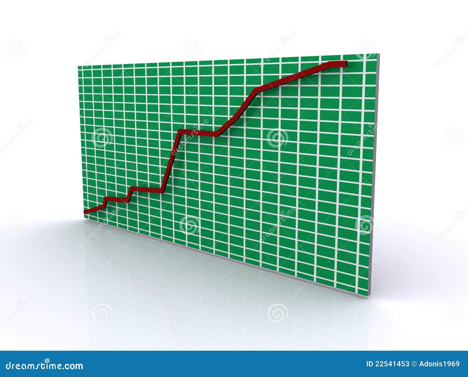 Stijgende grafiek stock illustratie. Illustration of renderen - 22541453