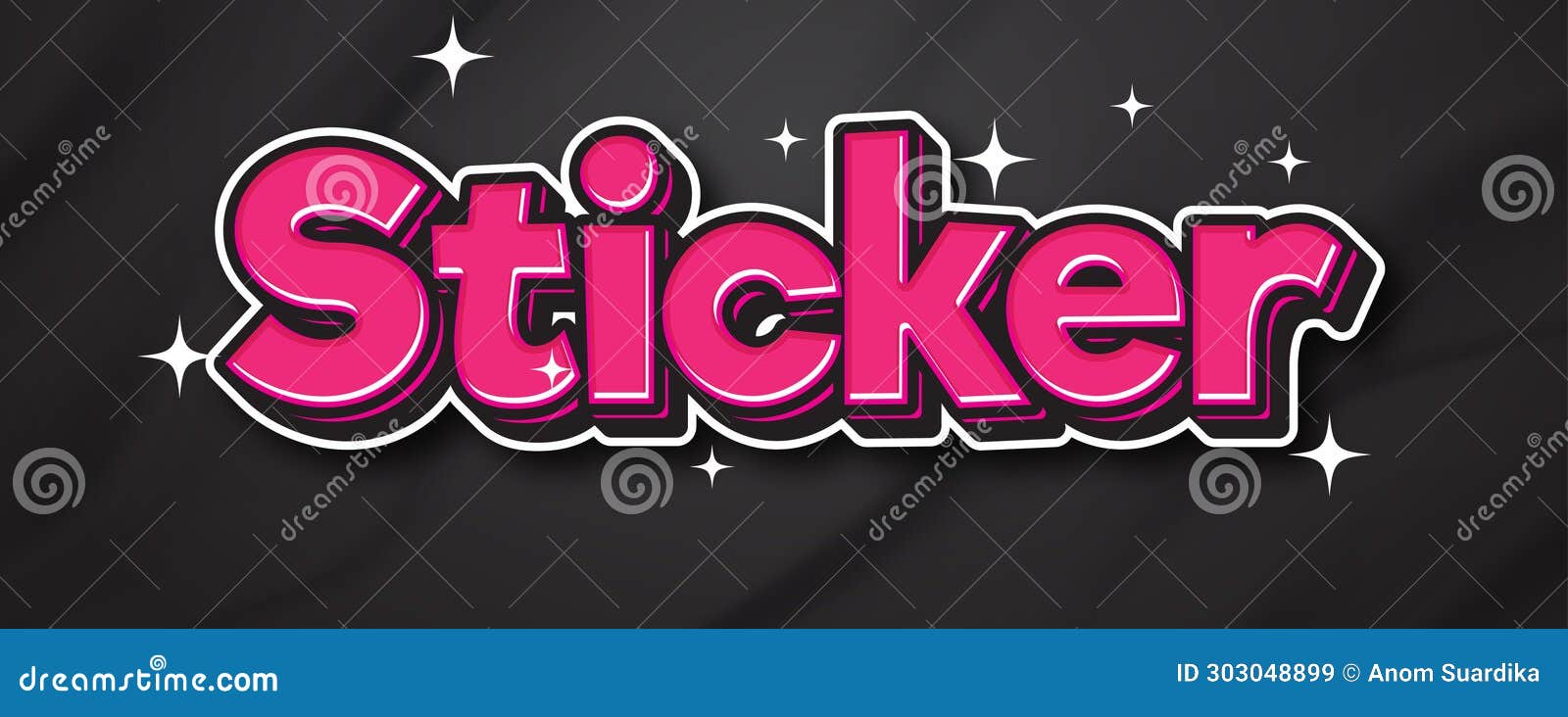 Stiker Text Effect in Modern Trend Style Stock Illustration ...