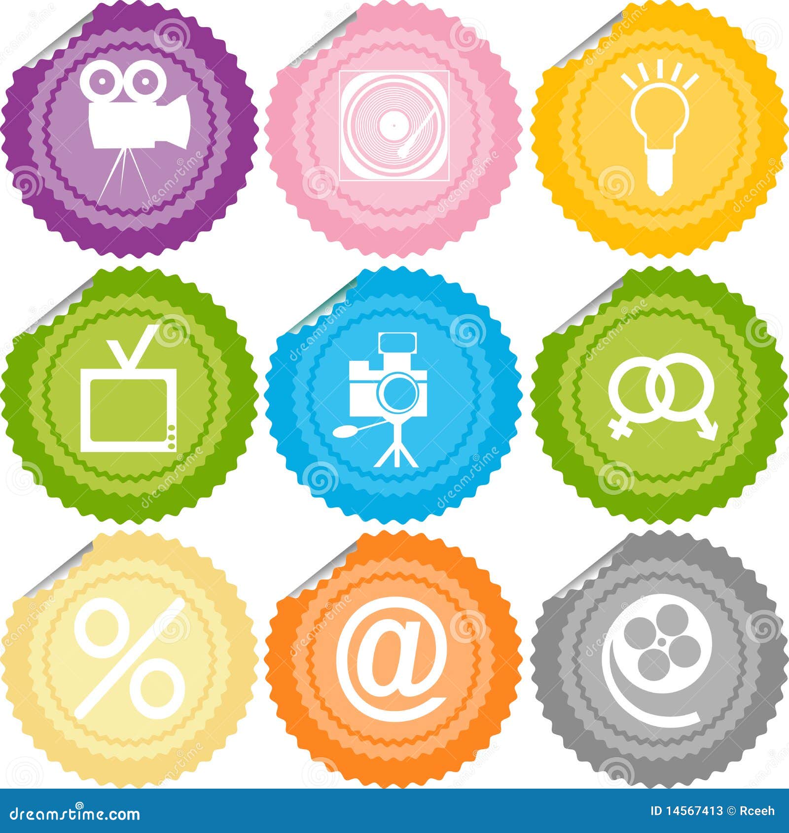 Stikers stock vector. Illustration of color, pastel, sticker - 14567413