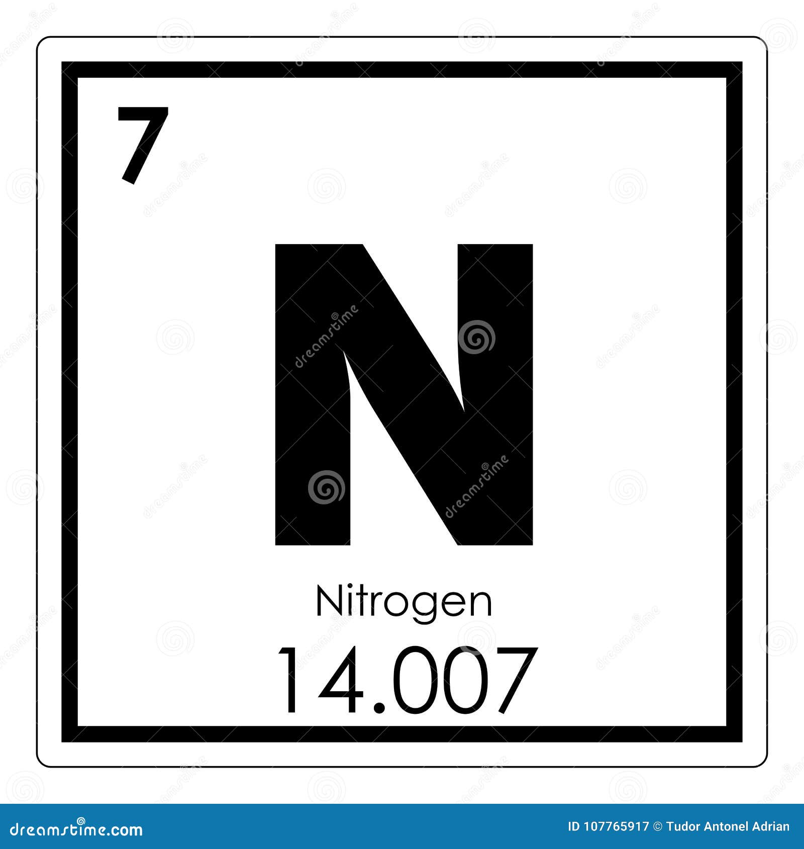 Stikstof chemisch element stock illustratie. Illustration of chemisch ...