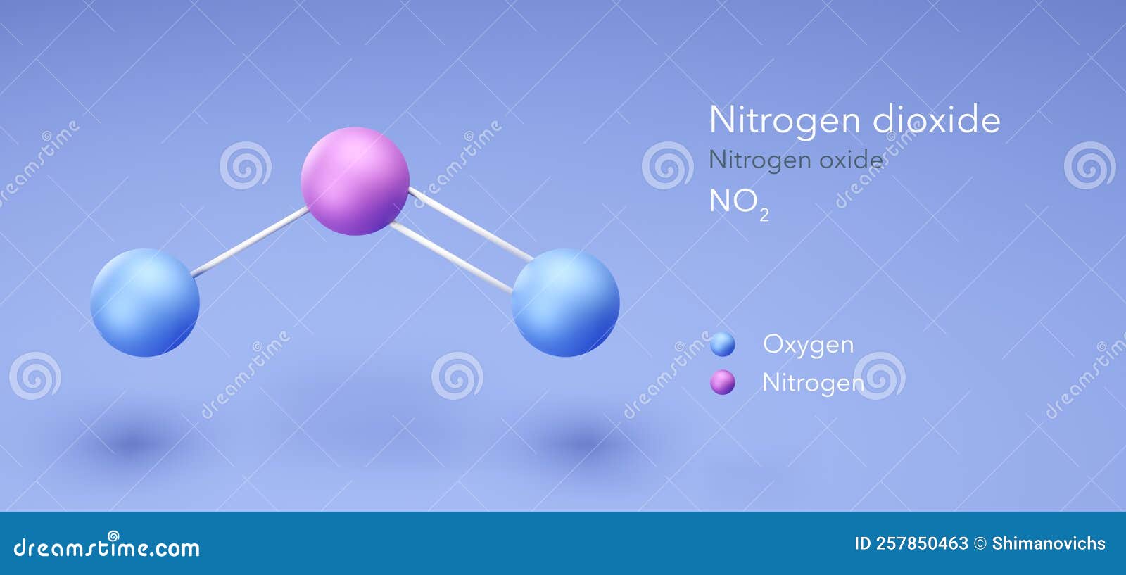 Stikstofdioxide Moleculaire Structuren Stikstofoxide 3d Model ...
