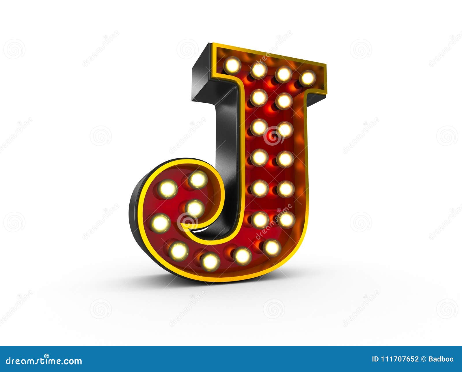 Stile Della Lettera J 3D Broadway Illustrazione di Stock ...