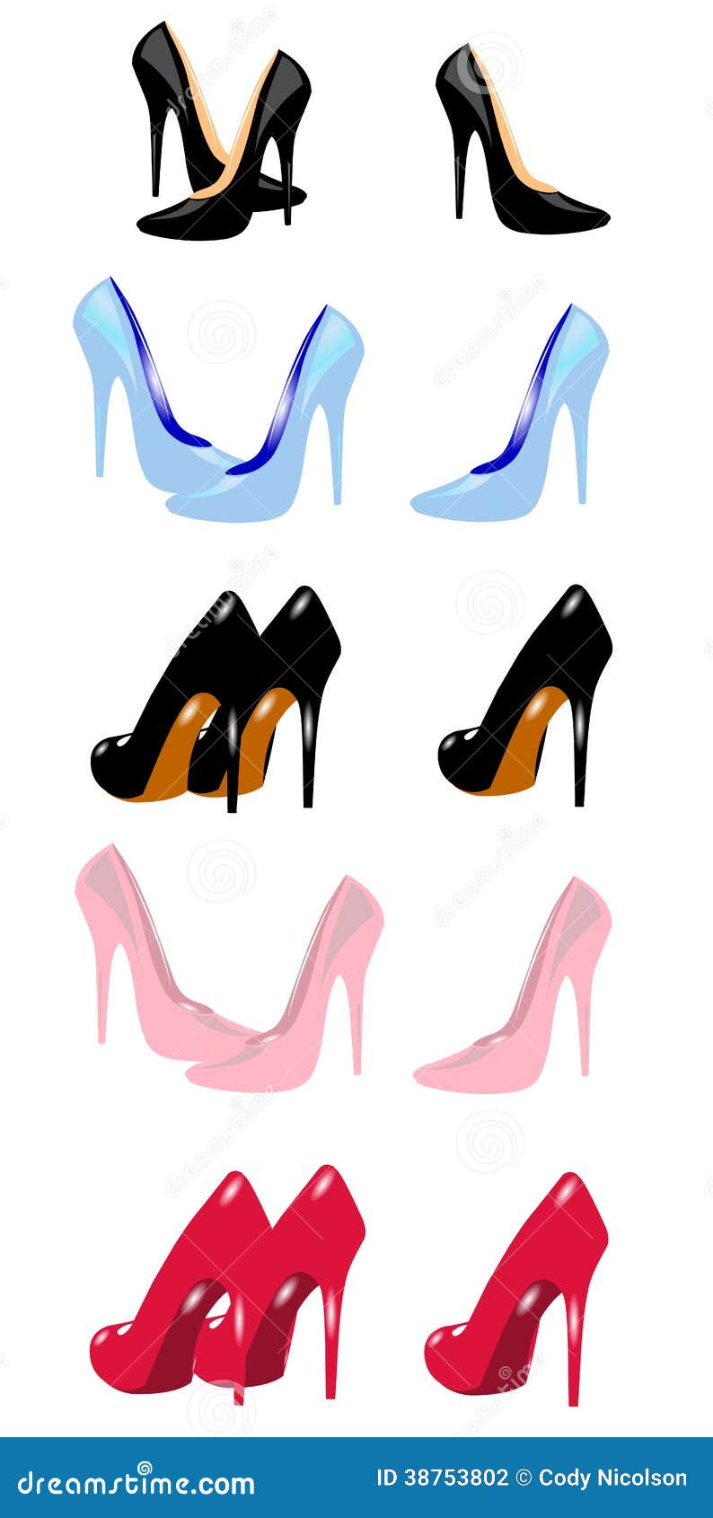 Stiletto heels group stock illustration. Illustration of baby - 38753802