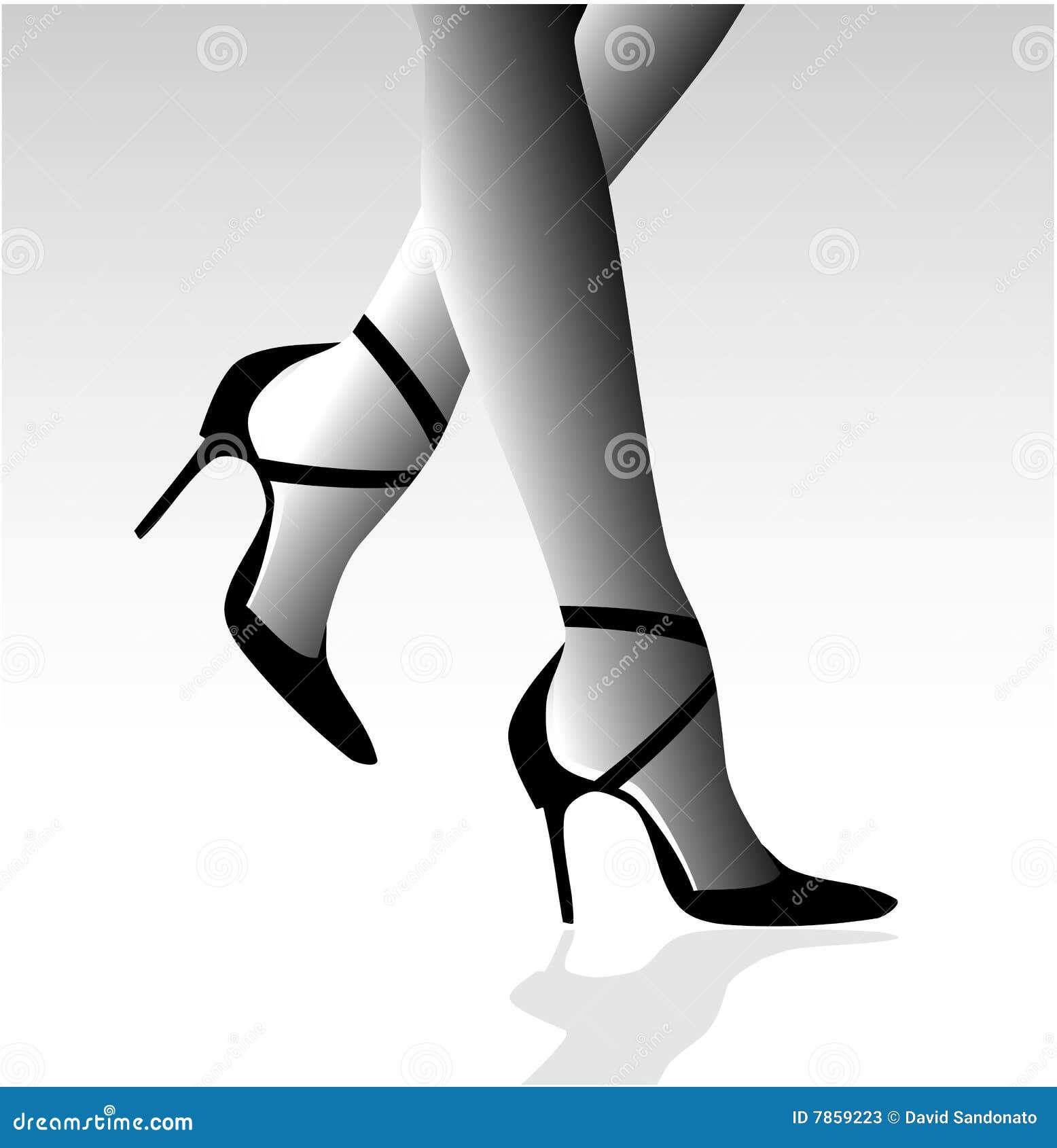 Stiletto heels on woman stock vector. Illustration of casual - 7859223