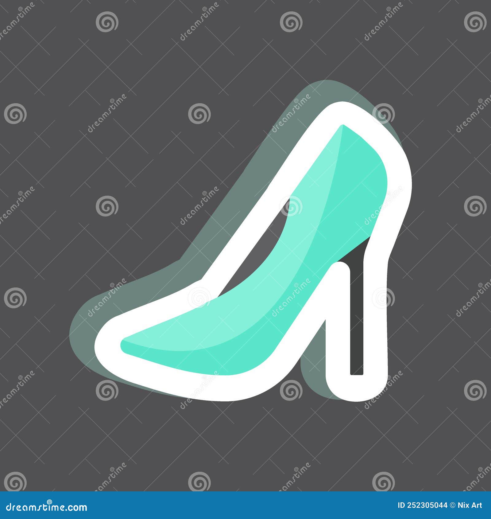 Stilettos Sticker in Trendy Isolated on Black Background Stock ...