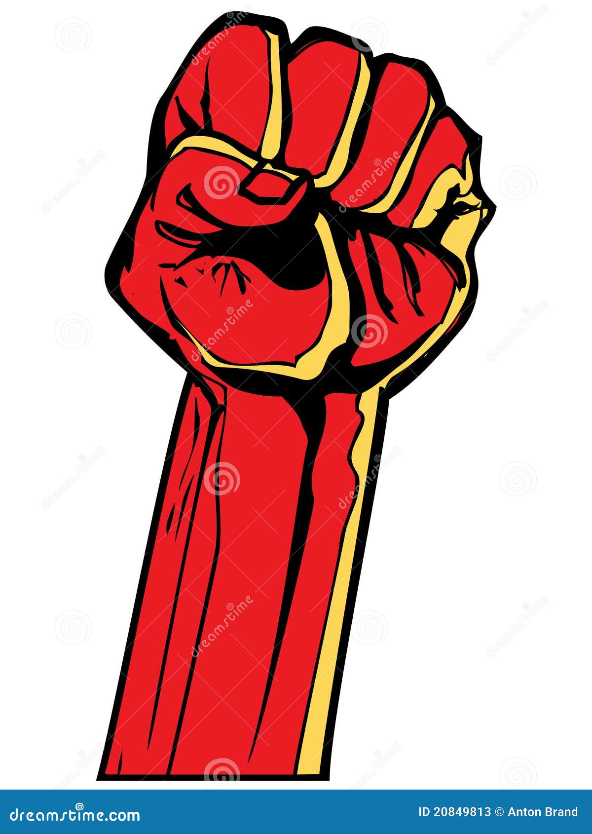 Stilisiert Rote Faust Angehalten in Der Luft Vektor Abbildung ...