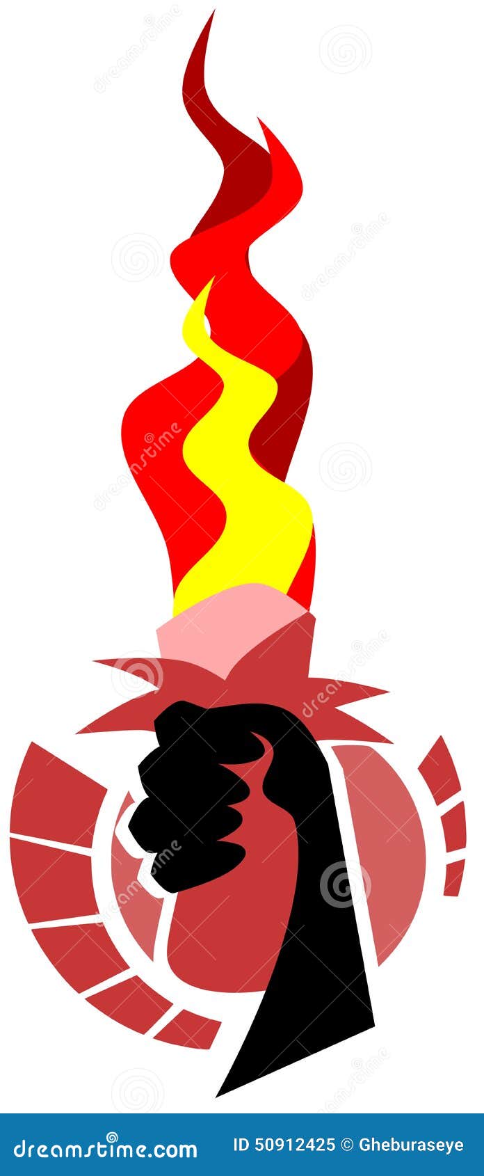 Stilisierte Hand Mit Der Fackel Lokalisiert Vektor Abbildung ...